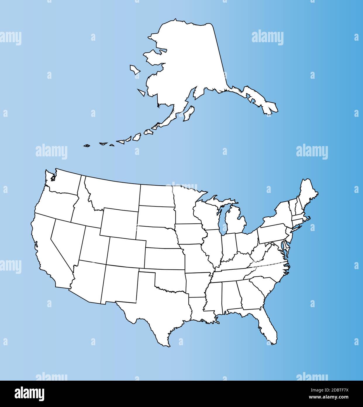 An outline map of TheUnited States of America Stock Photo - Alamy
