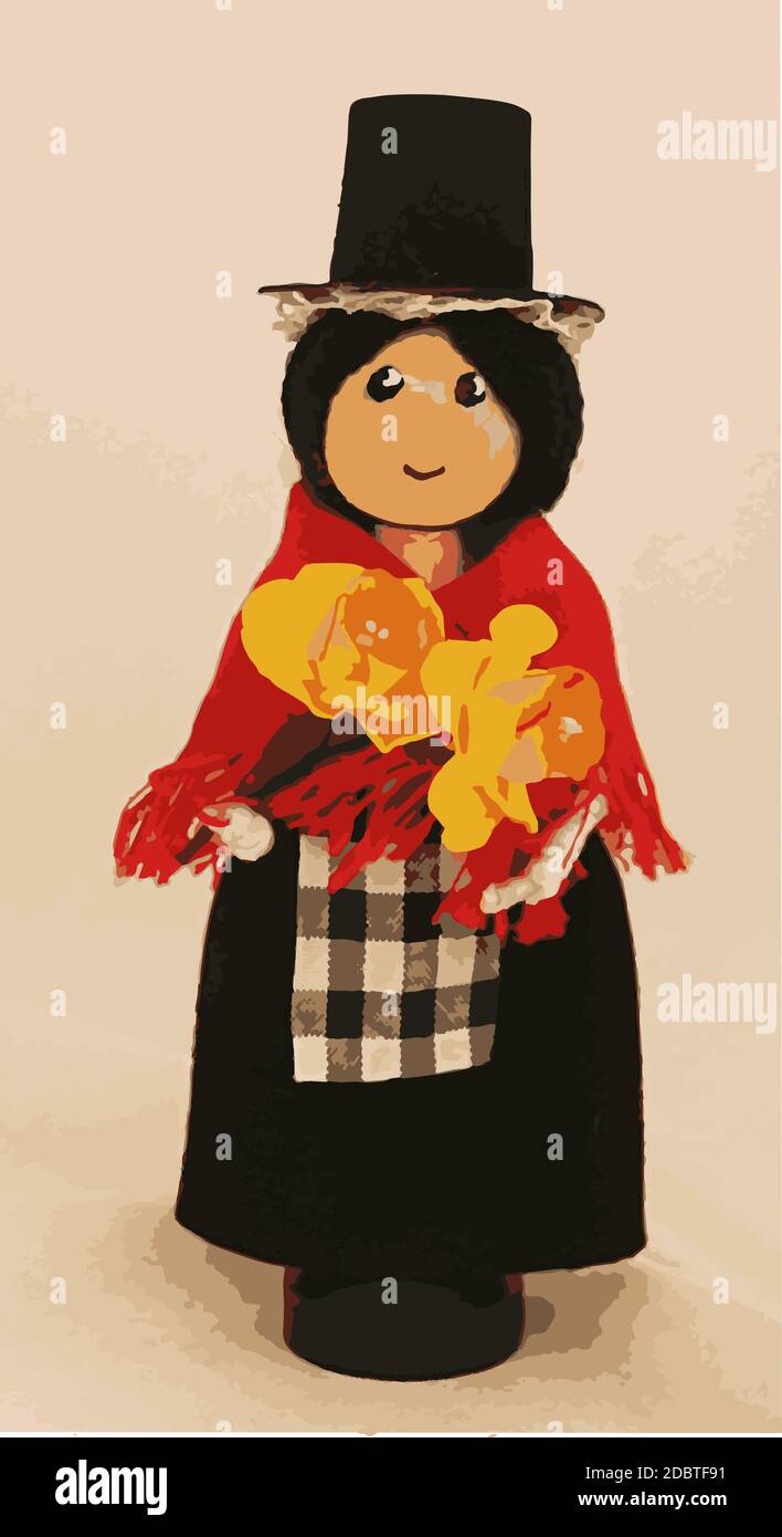 A welsh cloths pin doll in traditional dress Stock Photo - Alamy