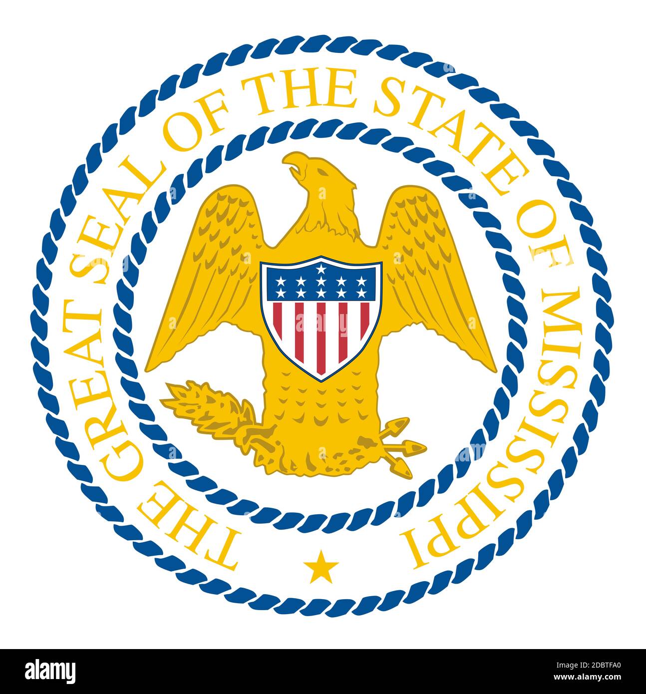 The seal of the United Steas of American state MISSISSIPPI isolated on ...