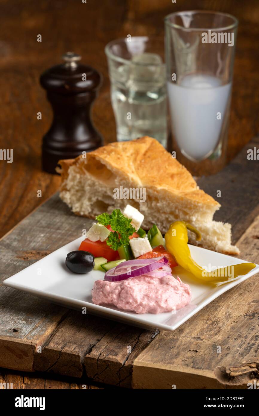 greek taramas spread with bread Stock Photo - Alamy
