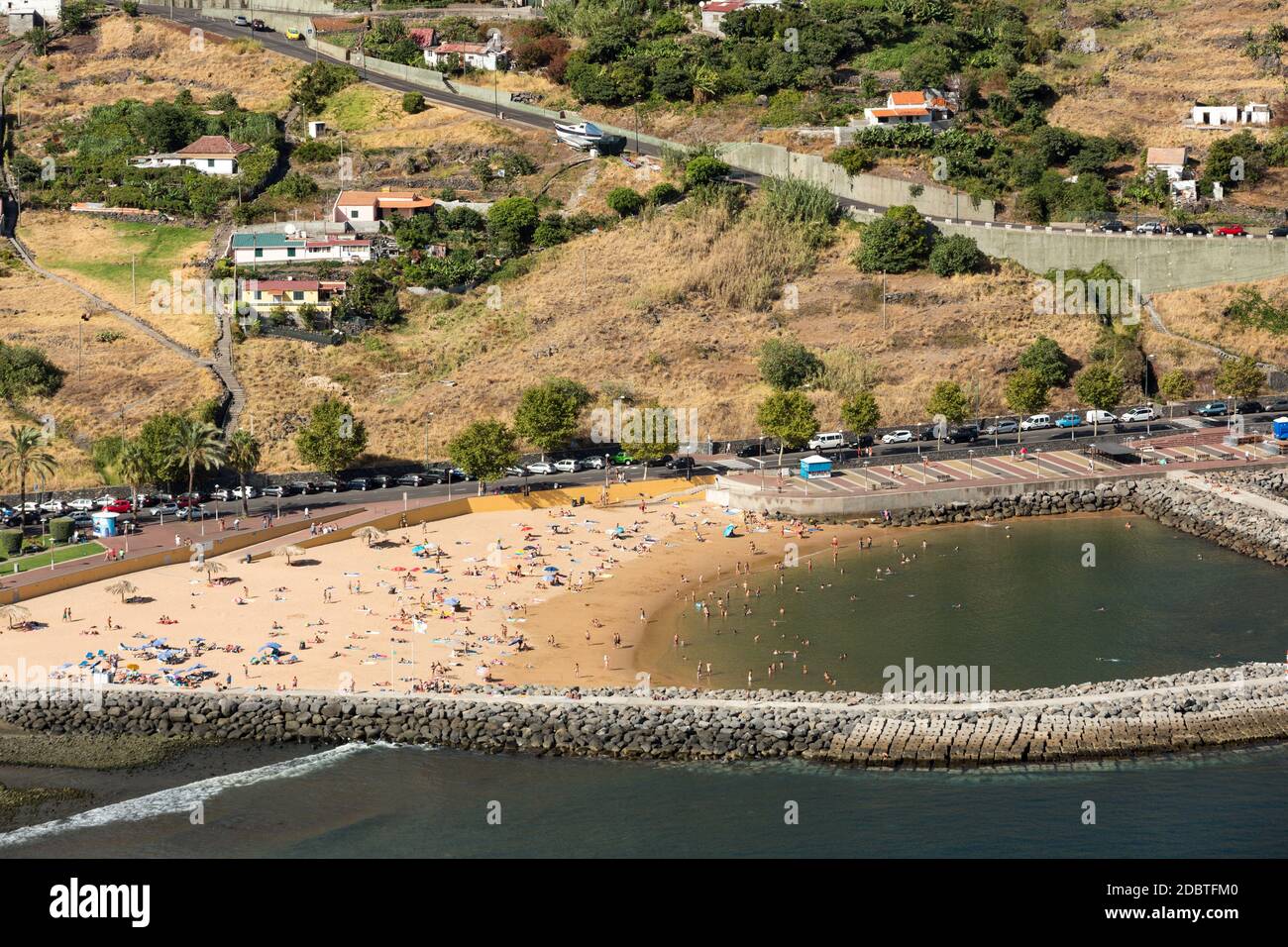 Machico bay on the east coast of Madeira Island, Portugal Stock Photo ...
