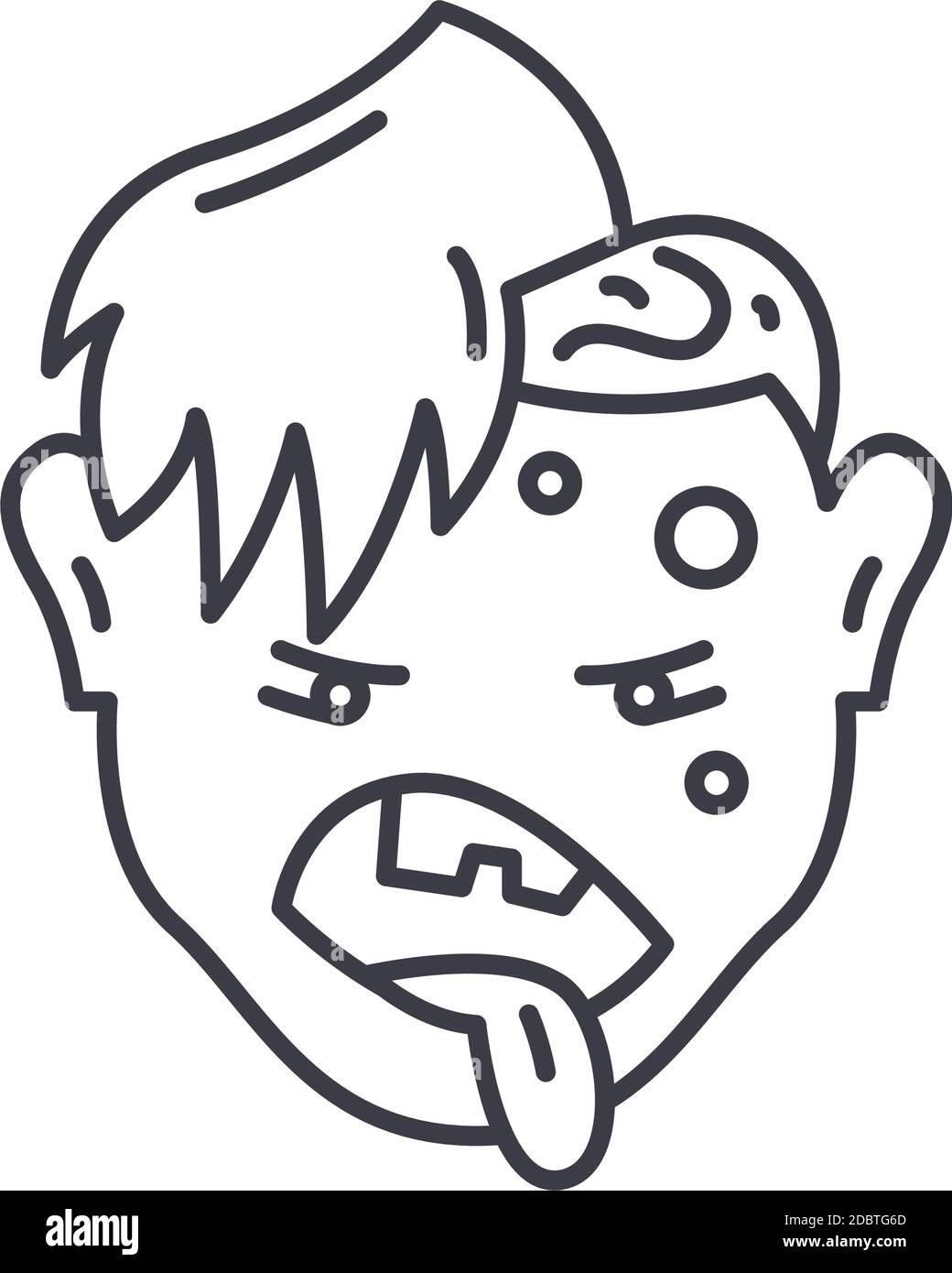 Zombie icon, linear isolated illustration, thin line vector, web design ...