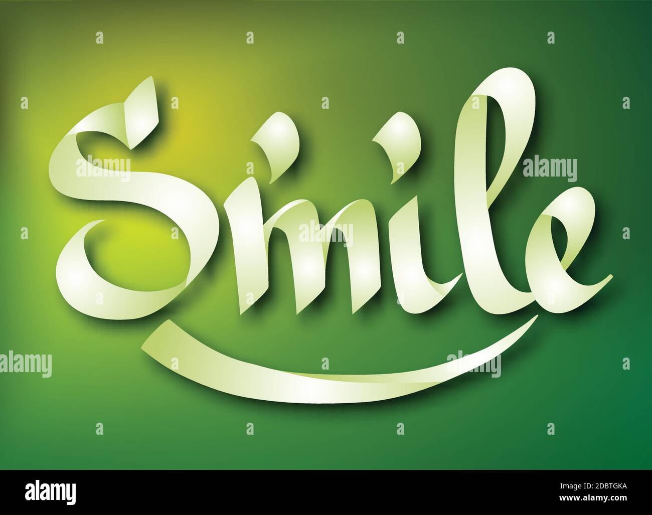 Typographical word template with calligraphic handwritten light Smile ...