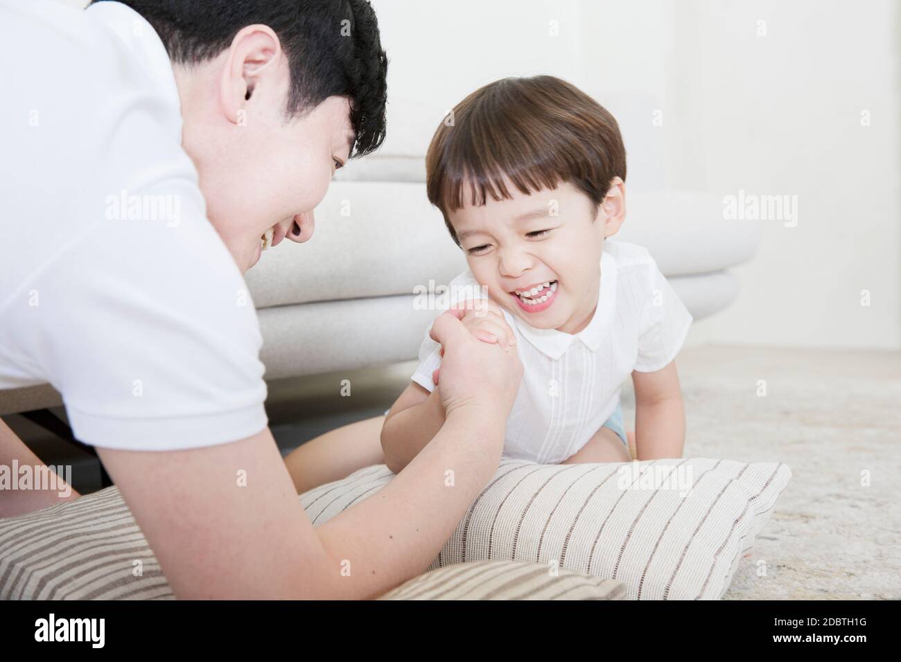 Concept of friendly family, Loving father and cute son 024 Stock Photo ...