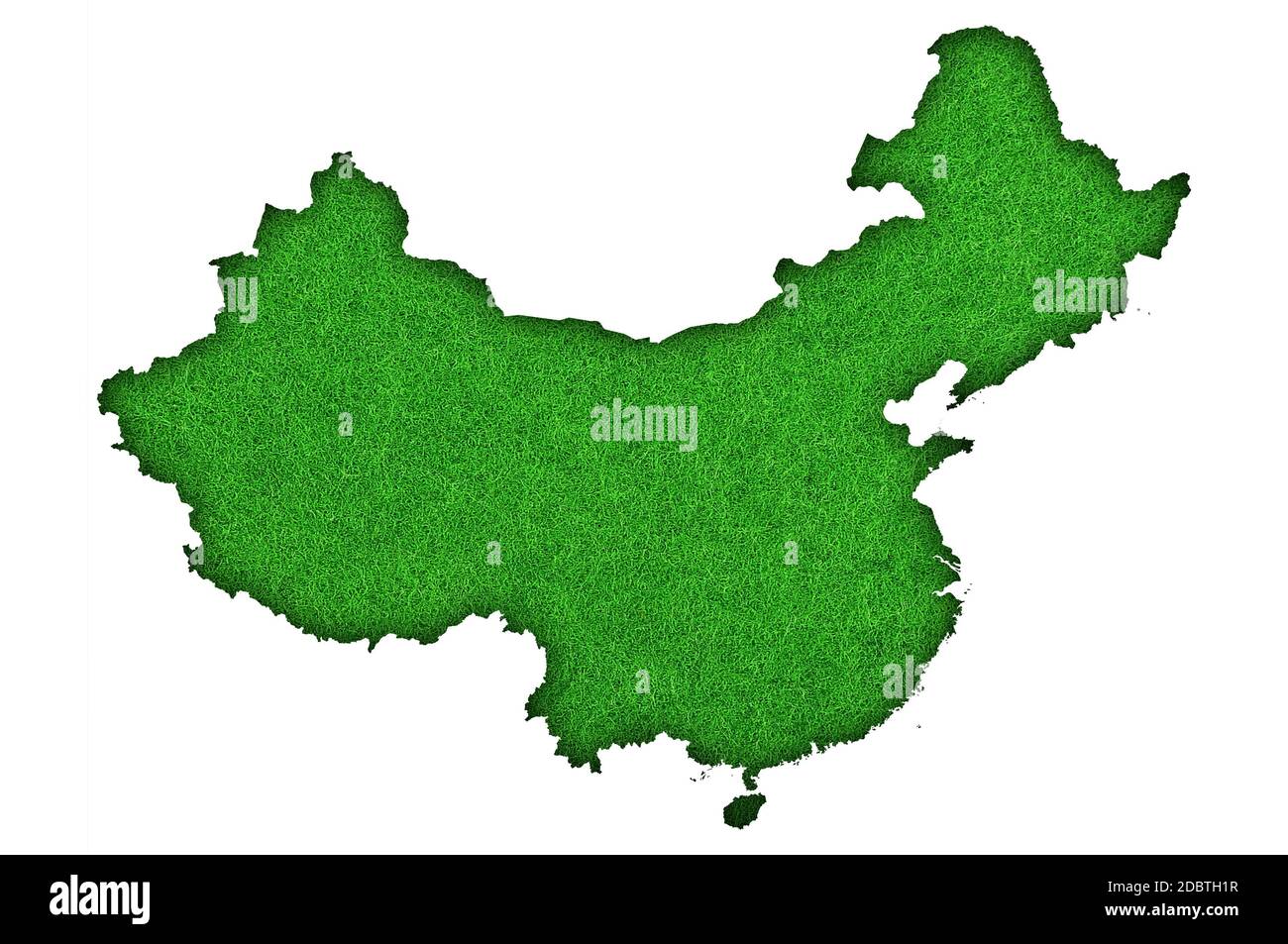 Map of China on green felt Stock Photo - Alamy
