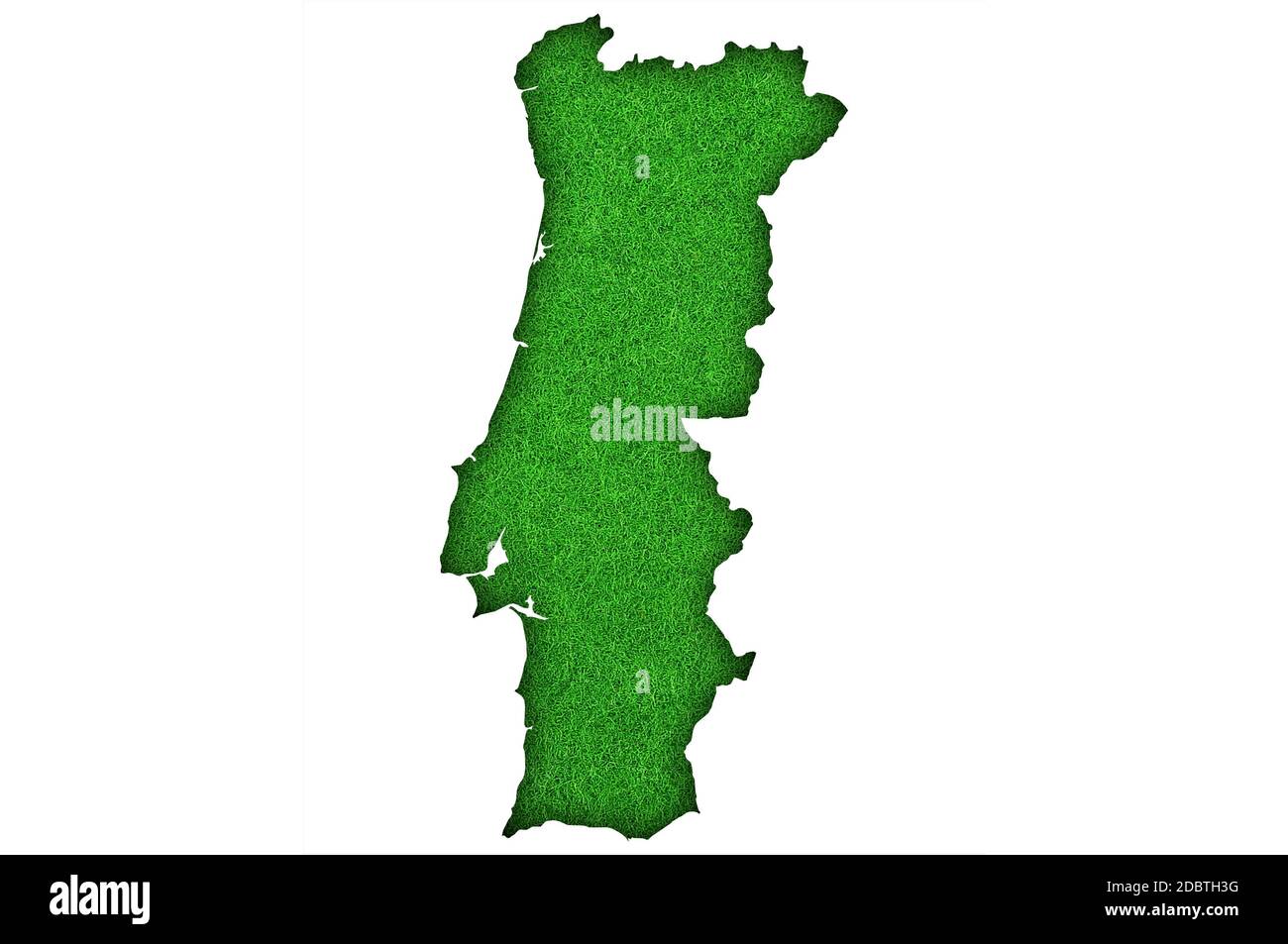 Map of Portugal on green felt Stock Photo - Alamy