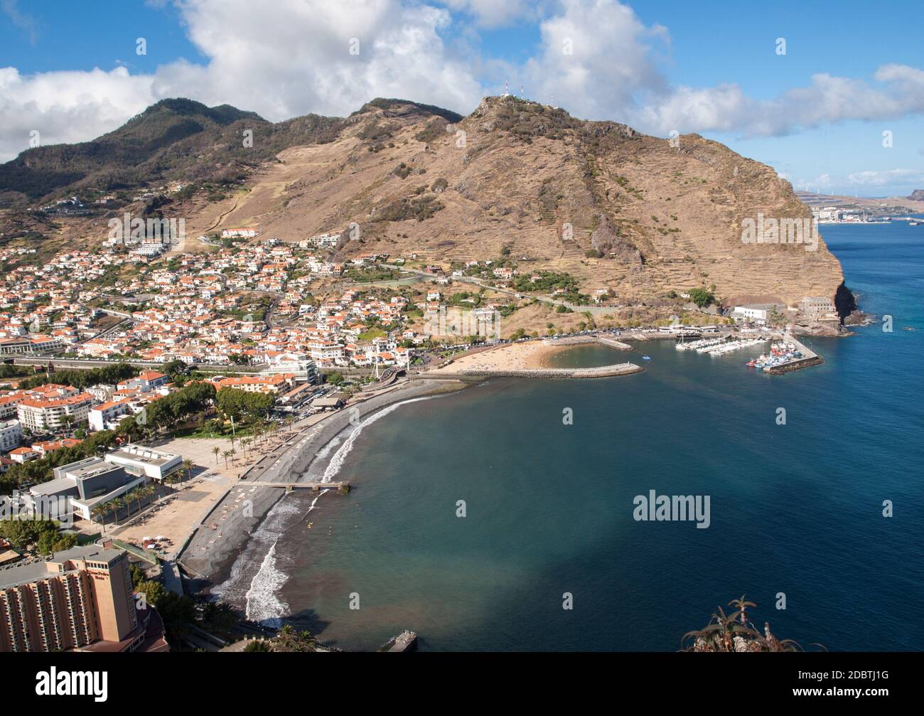 Machico bay on the east coast of Madeira Island, Portugal Stock Photo ...