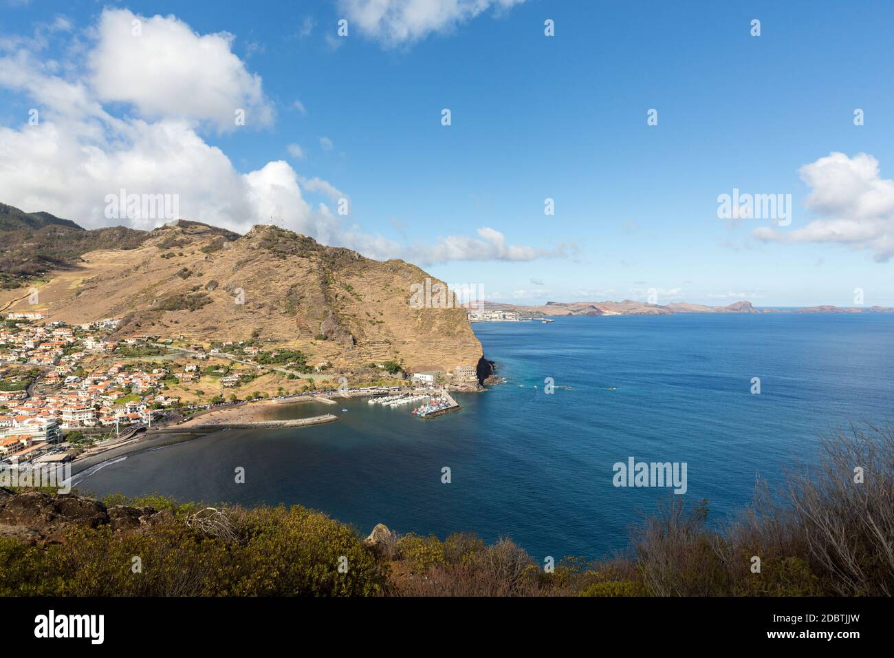 Machico bay on the east coast of Madeira Island, Portugal Stock Photo ...