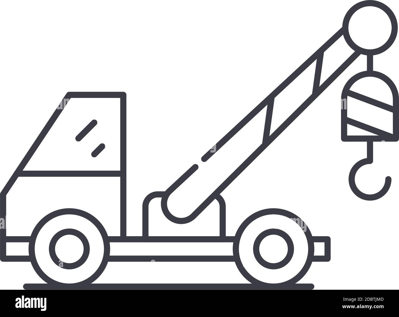 Towing truck icon, linear isolated illustration, thin line vector, web ...