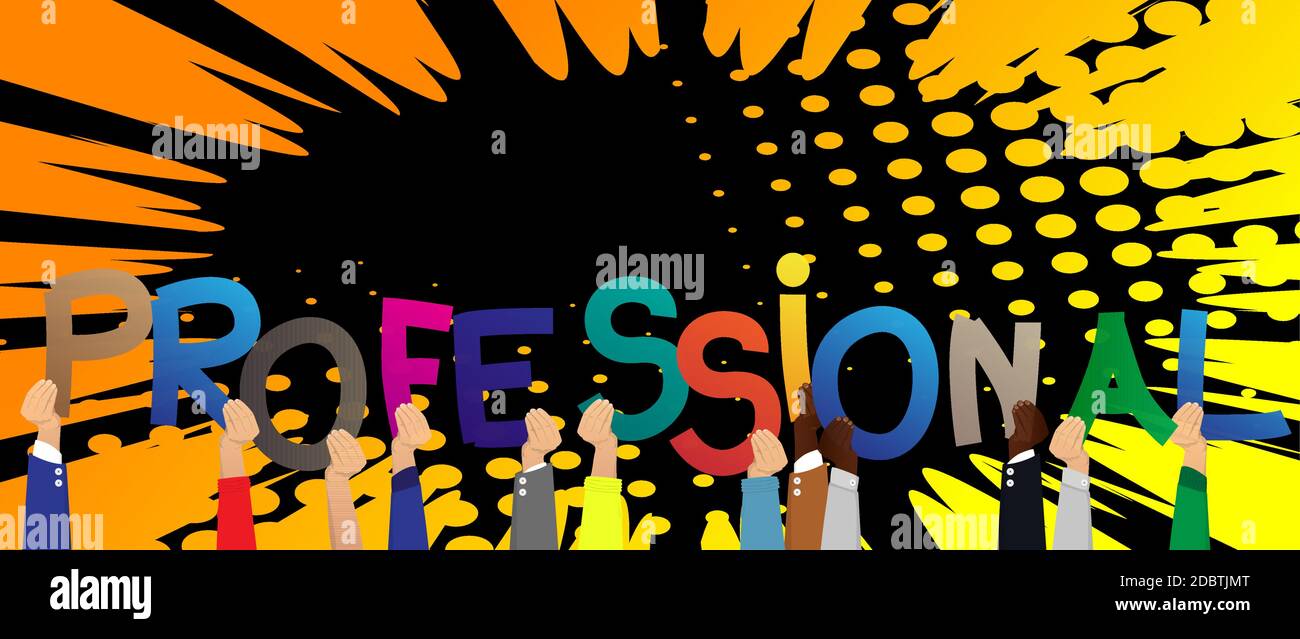 Diverse hands holding letters of the alphabet created the word ...