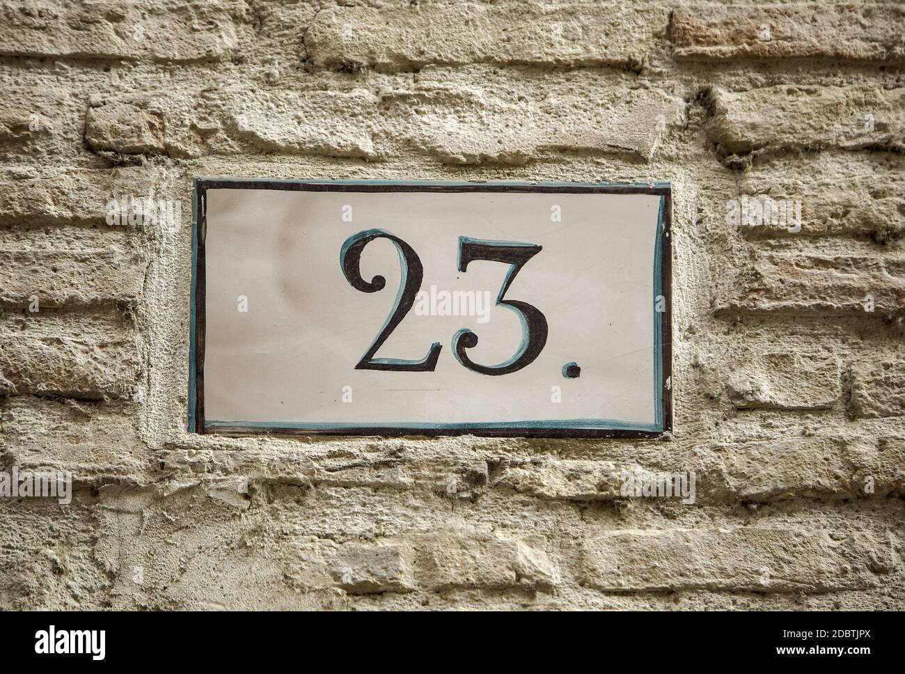 Number twenty-three, detail of odd number of information Stock Photo ...