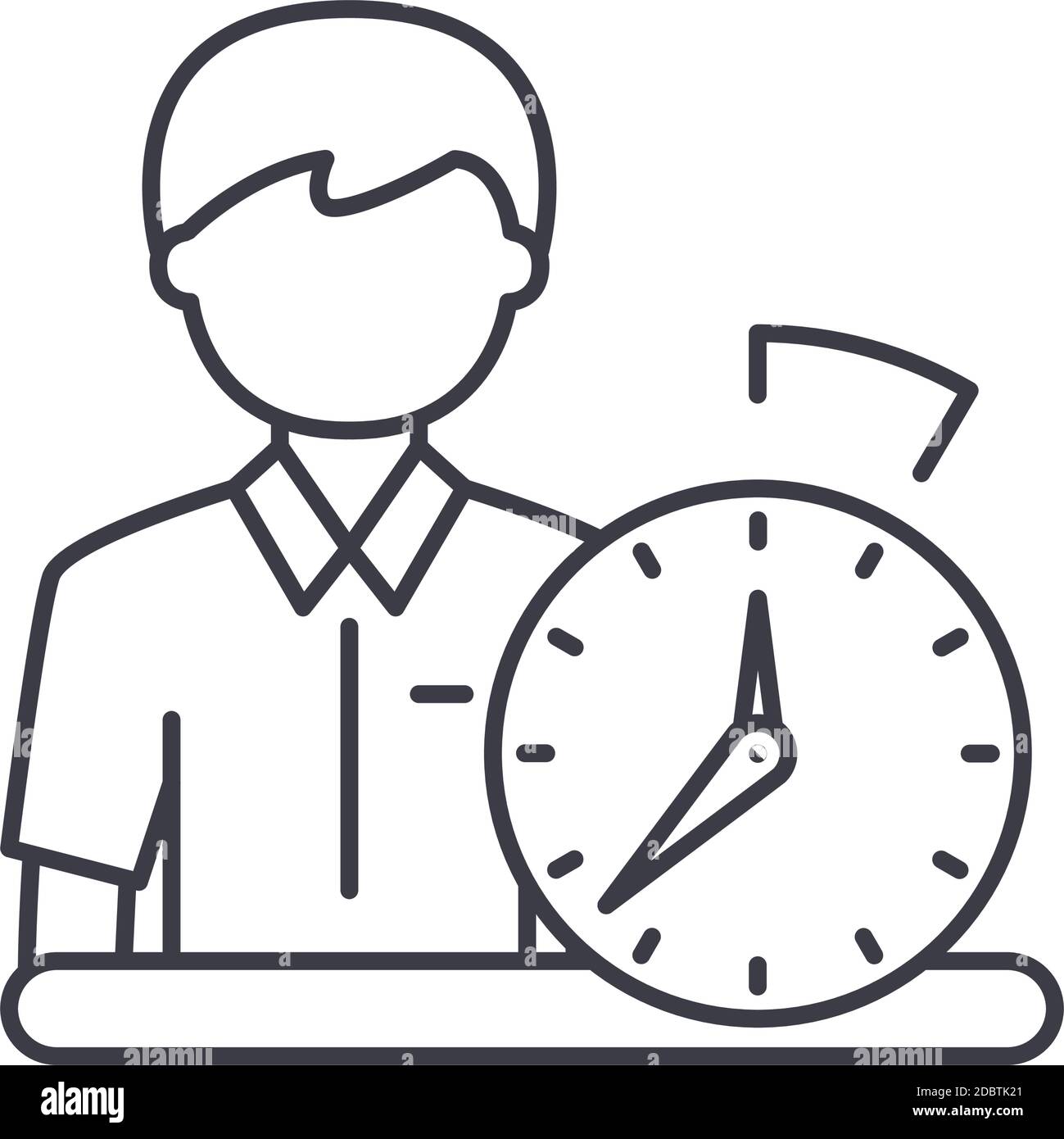 Working time icon, linear isolated illustration, thin line vector, web ...