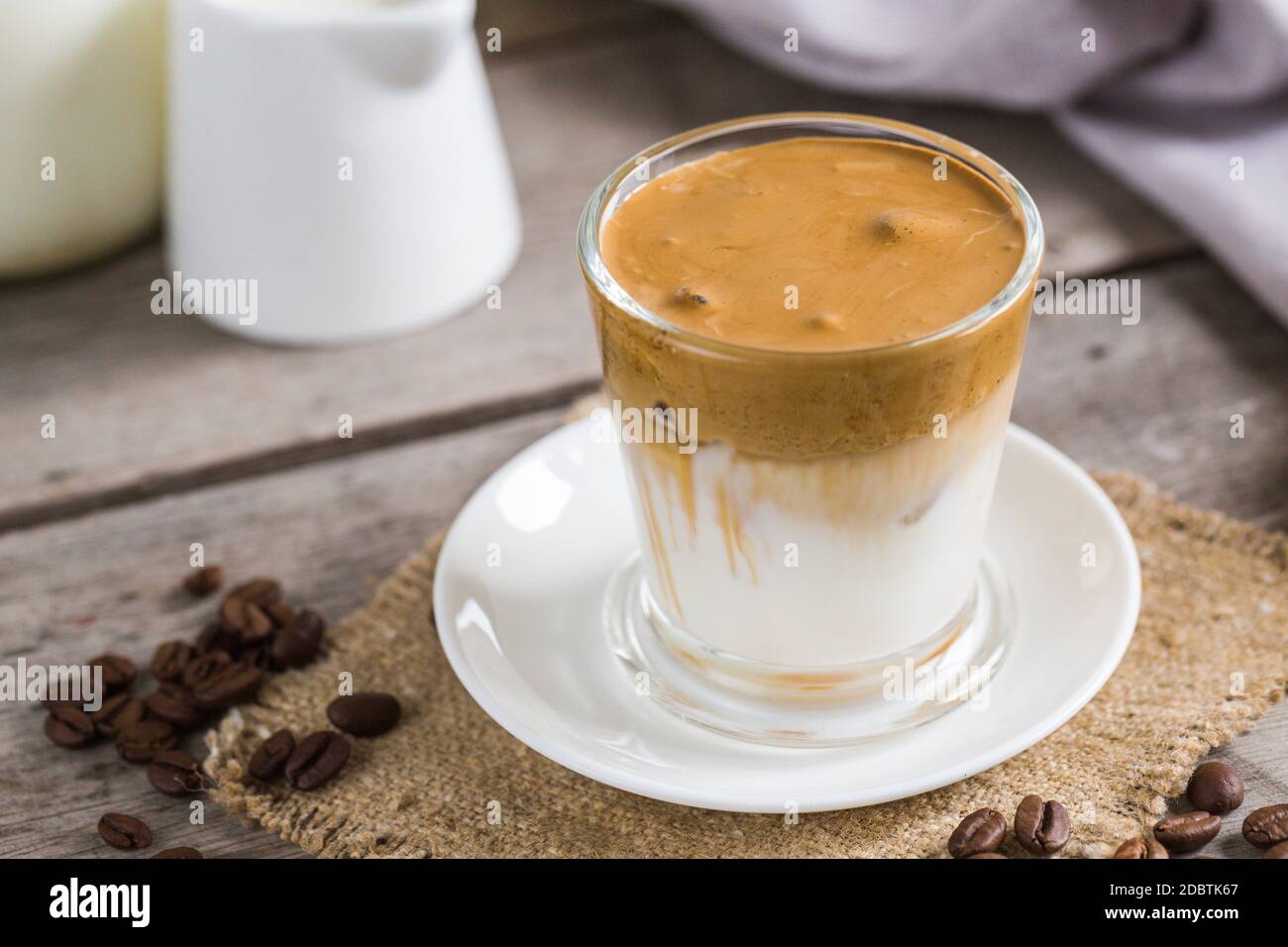 Coffee trend - dalgona coffee, whipped instant coffee. cream coffee ...
