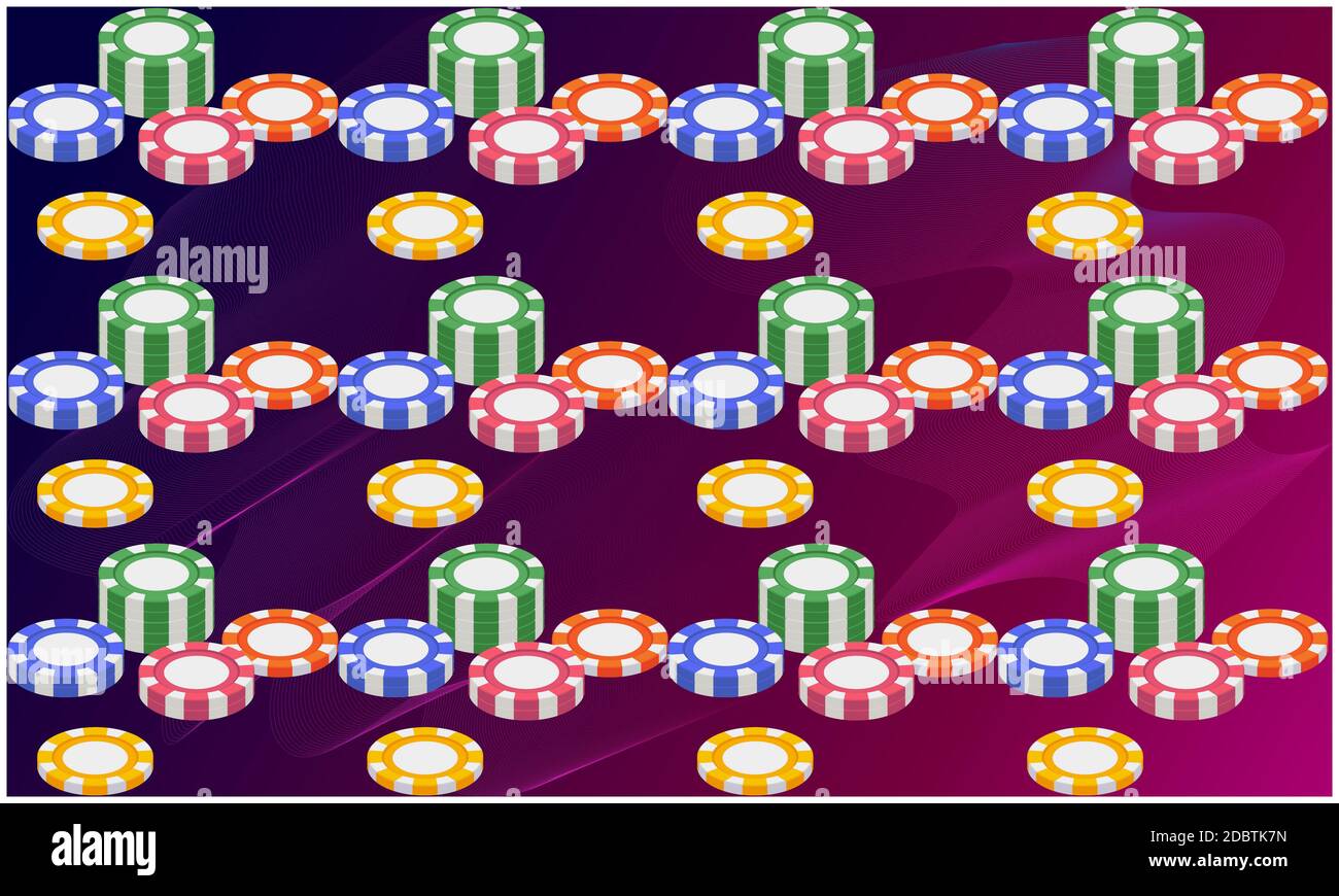 digital textile design of poker coins on abstract background Stock ...