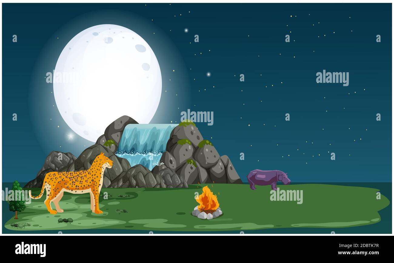 Tiger forest tree cartoon Cut Out Stock Images & Pictures - Alamy