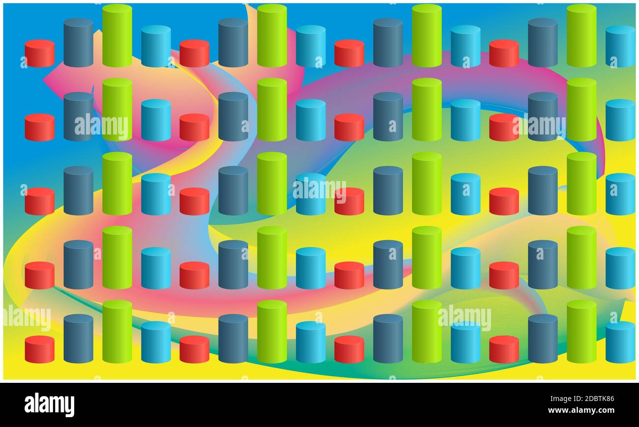 digital textile design of various objects on abstract background Stock ...
