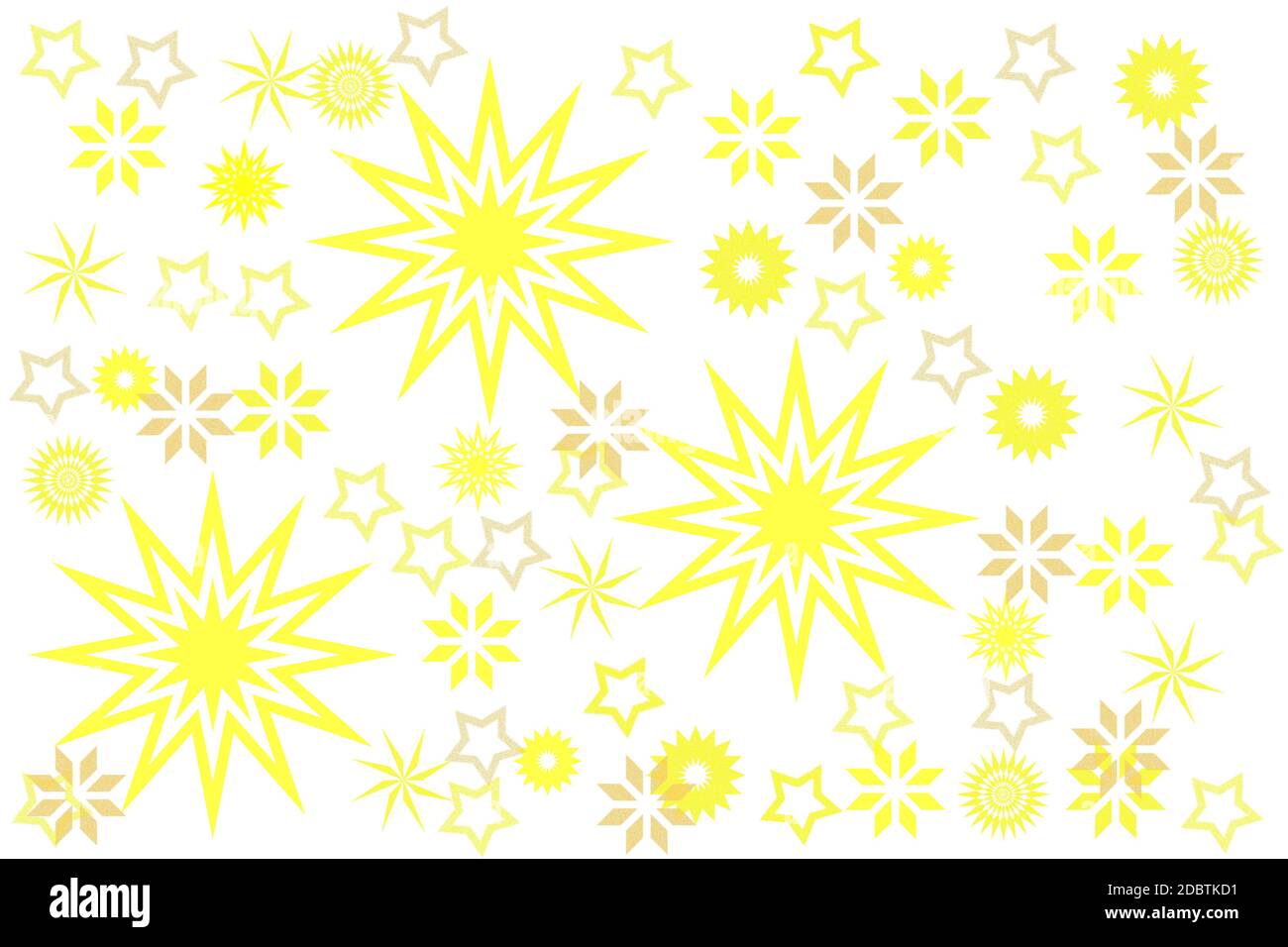 Abstract seamless yellow and brown various stars pattern on white ...
