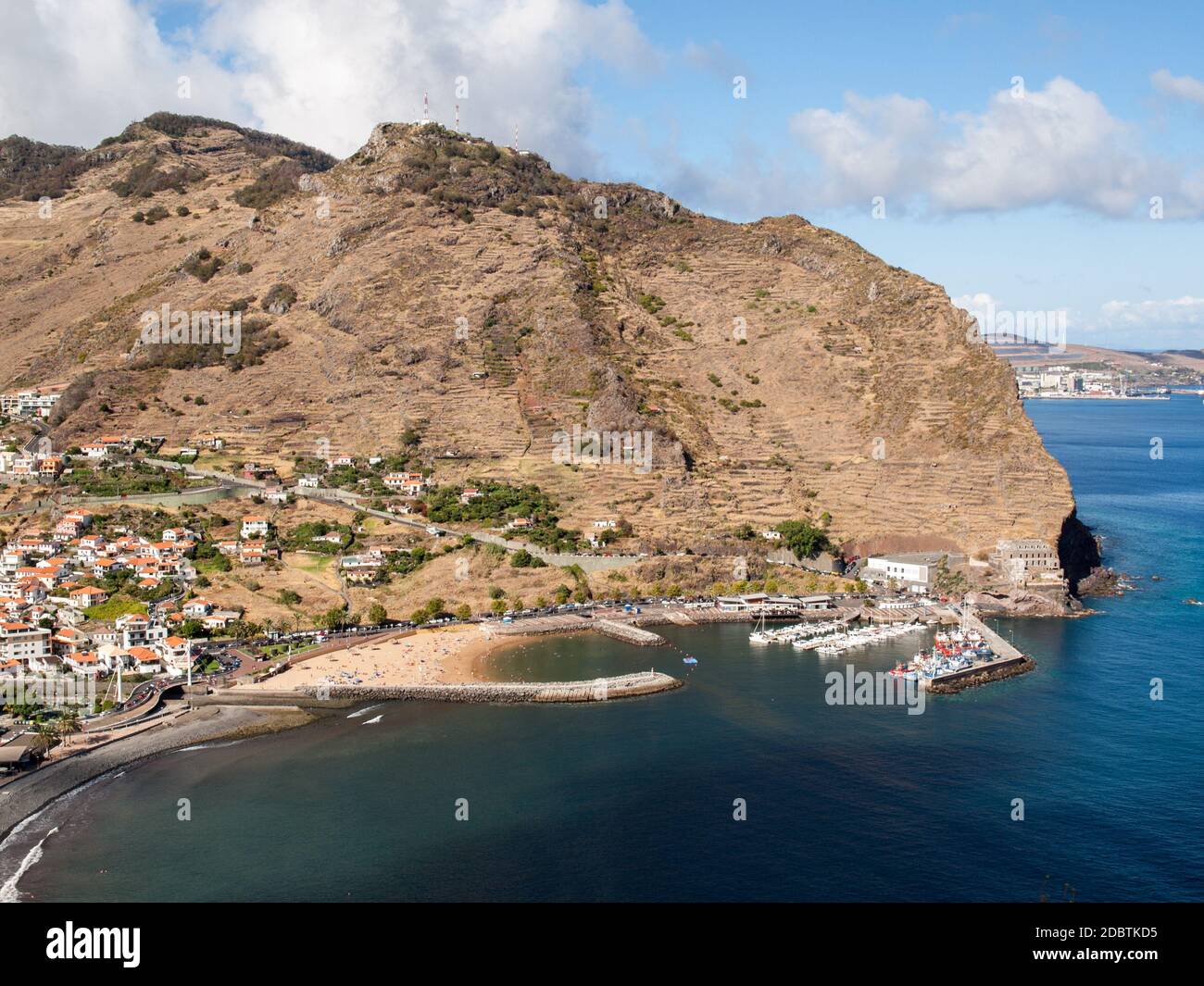 Machico bay on the east coast of Madeira Island, Portugal Stock Photo ...