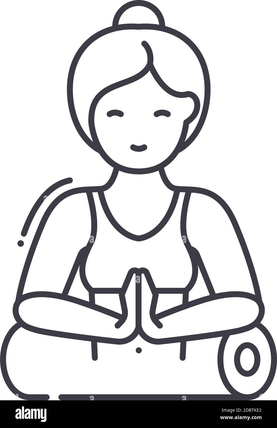 Yoga for women icon, linear isolated illustration, thin line vector ...