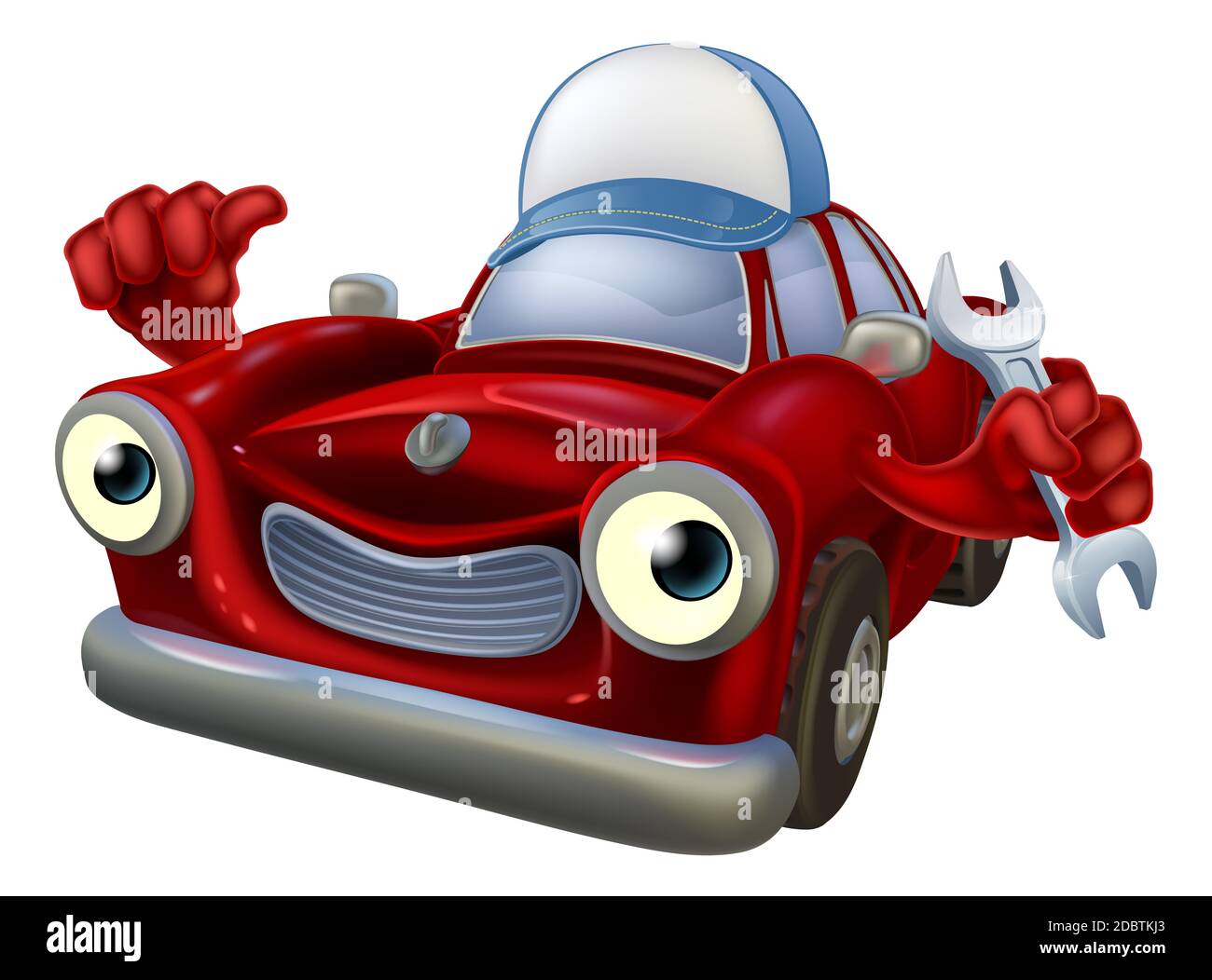 Vector illustration cartoon mechanic holding hi-res stock photography ...