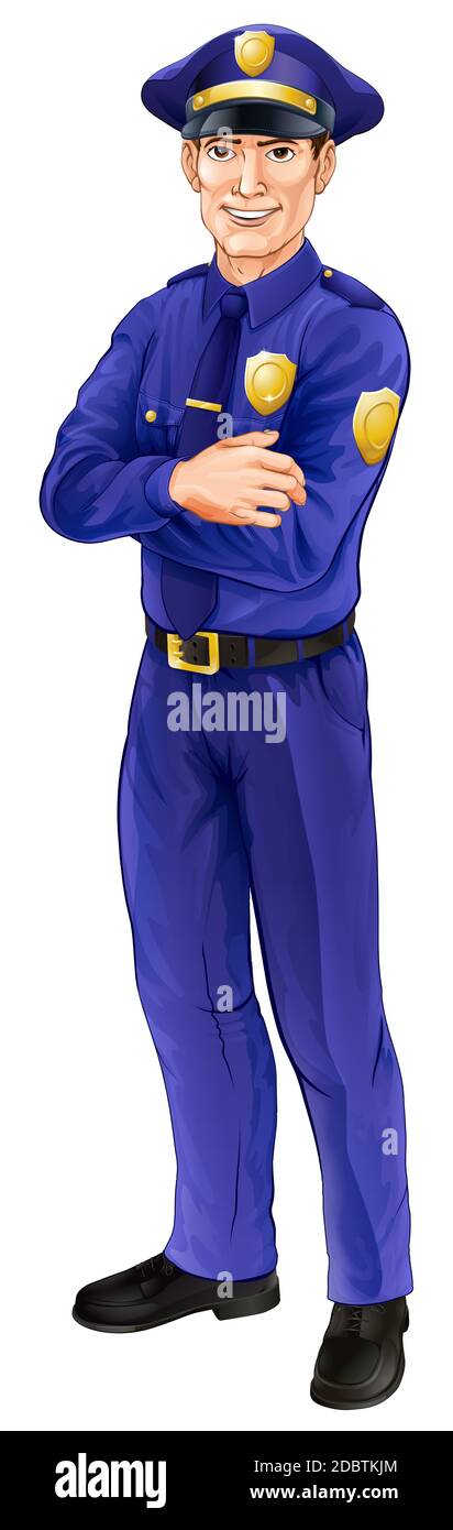 Happy Policeman Cartoon