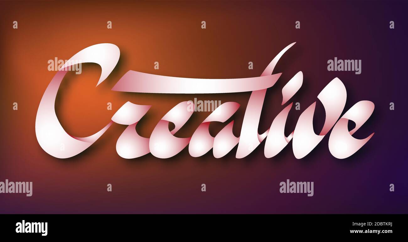 Calligraphic inscription design concept with handwritten elegant ribbon ...