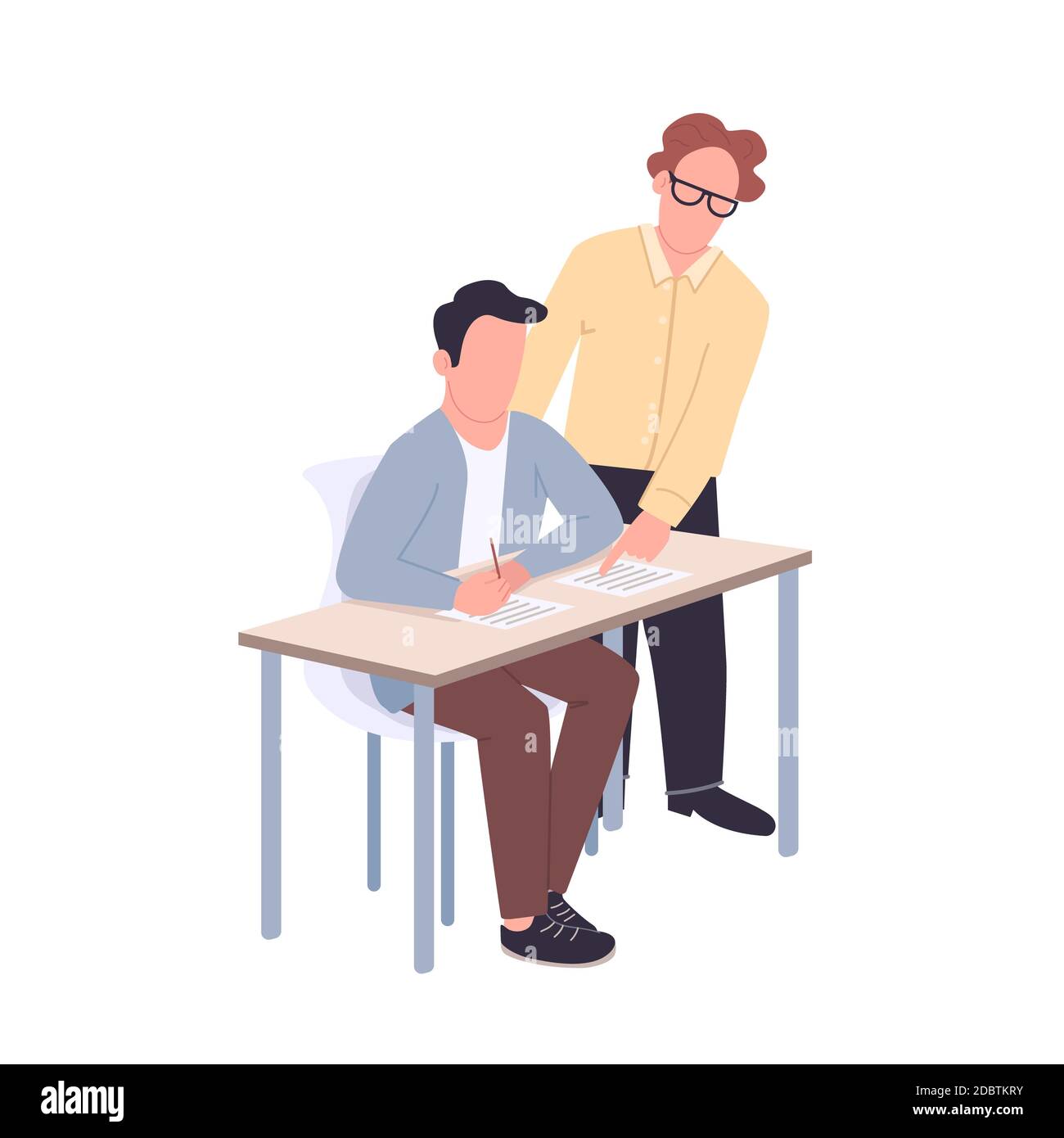 Student Helping Teacher Cartoon