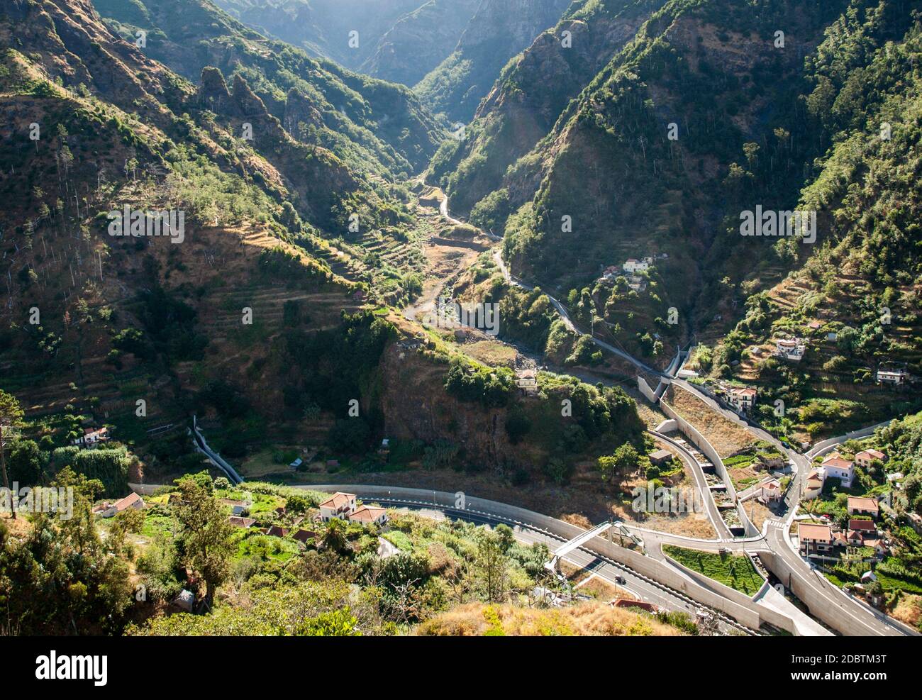 View to the south from the pass Boca da Encumeada in Madeira Stock ...