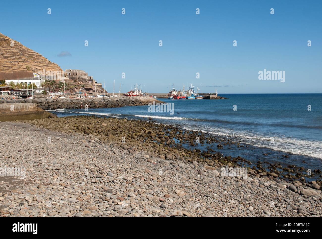Machico bay on the east coast of Madeira Island, Portugal Stock Photo ...