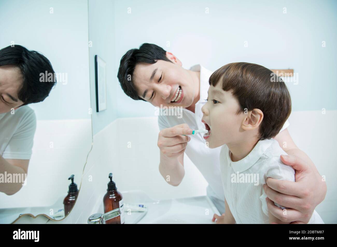 Concept of friendly family, Loving father and cute son 051 Stock Photo ...