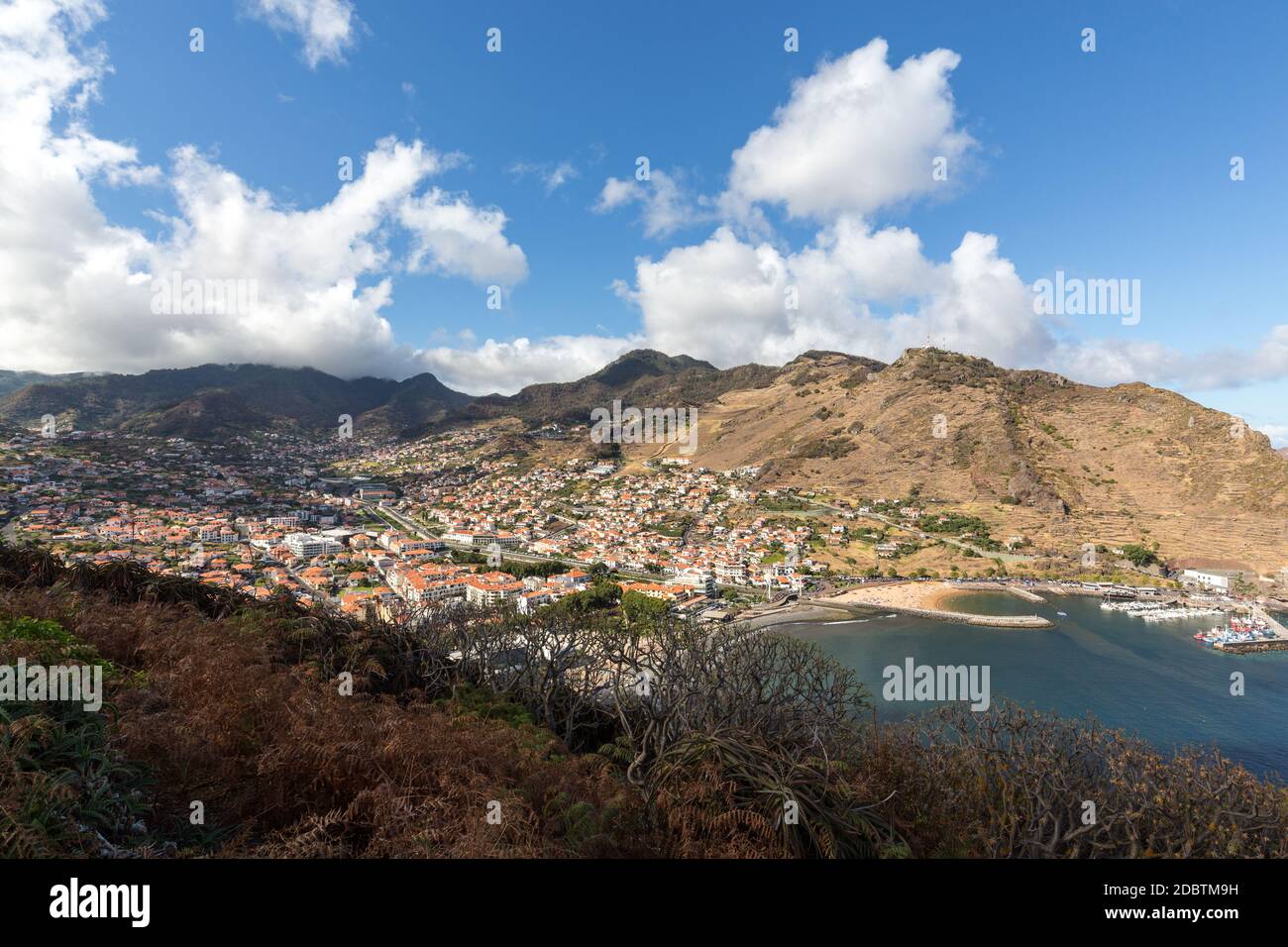 Machico bay on the east coast of Madeira Island, Portugal Stock Photo ...