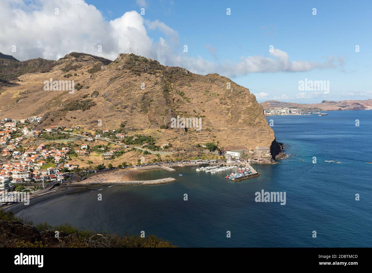 Machico bay on the east coast of Madeira Island, Portugal Stock Photo ...