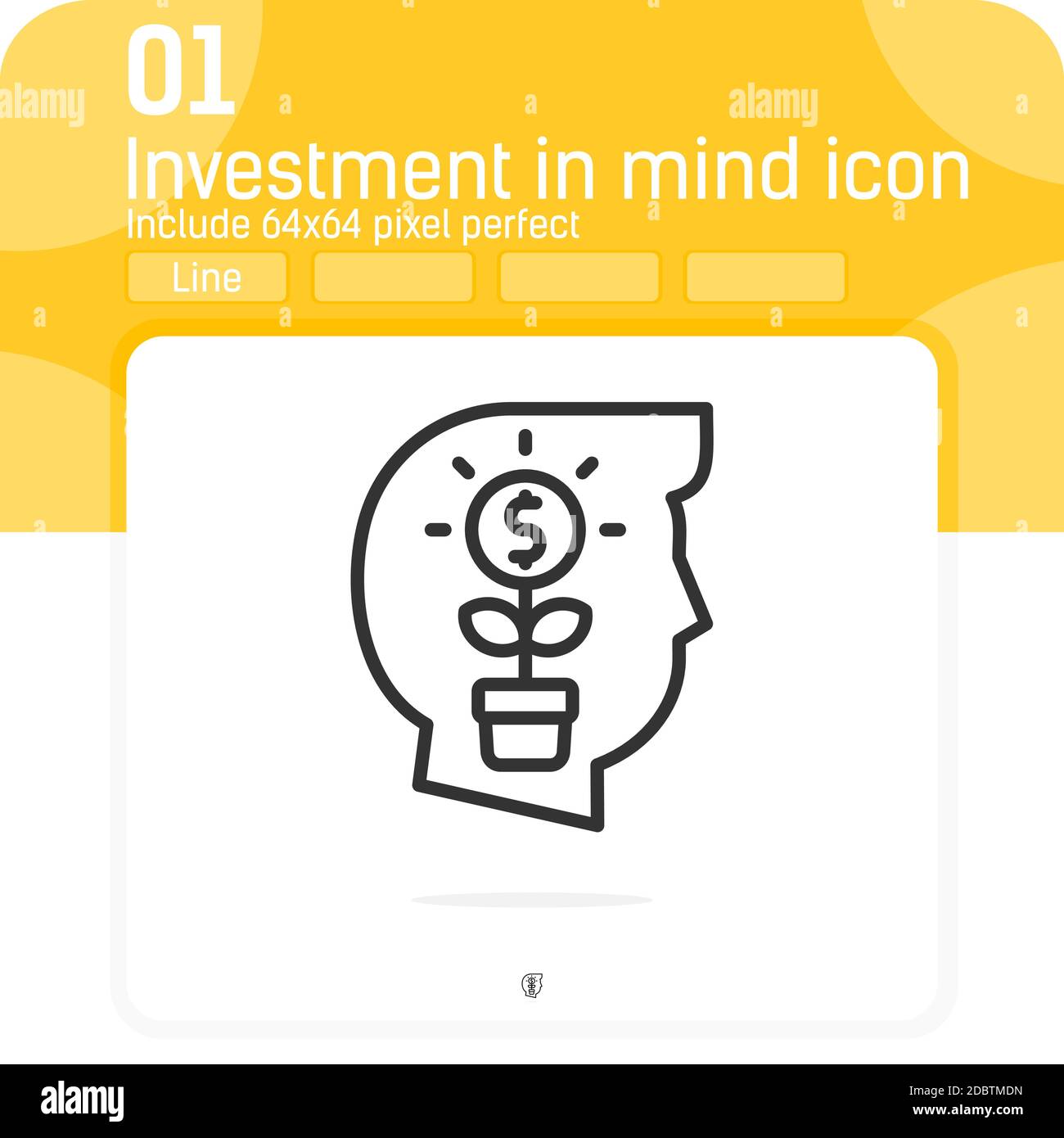 Investment plant in mind nolan icon with thin line style isolated on ...