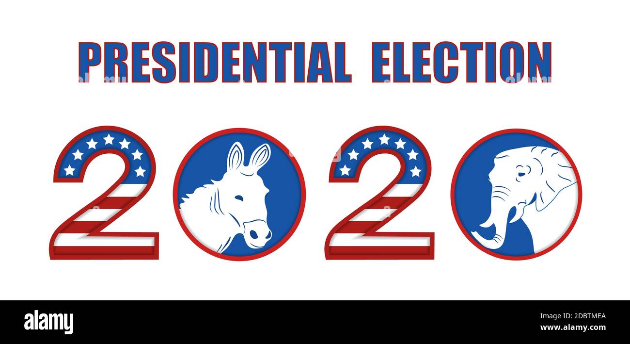 US presidential election 2020. Stylized in the colors of the flag ...