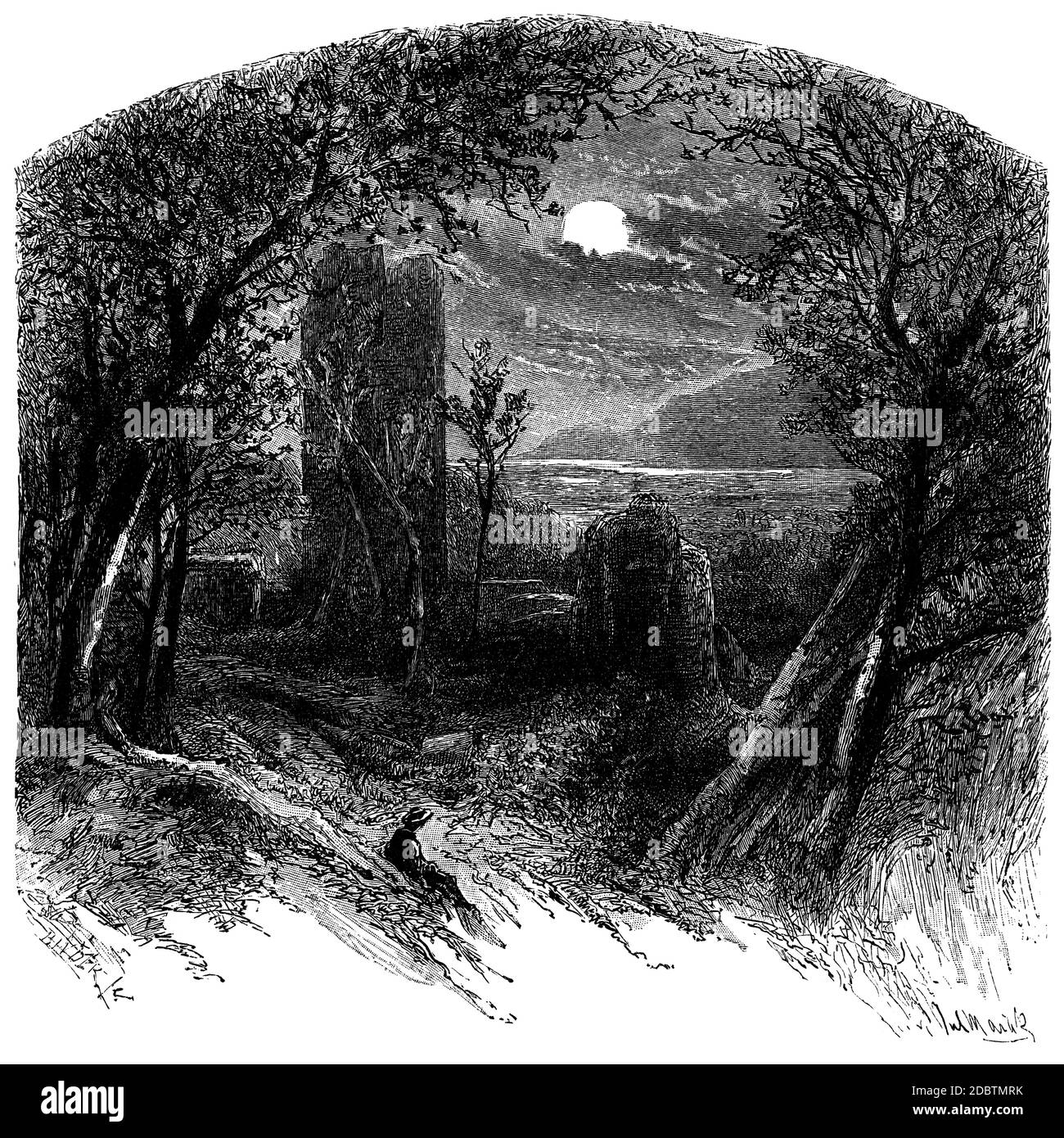 Abandoned castle ruins Black and White Stock Photos & Images - Alamy