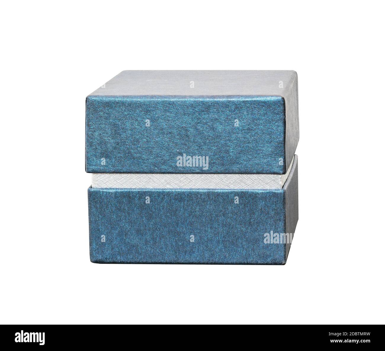 Blue gift box without ribbon isolate on white background Stock Photo ...