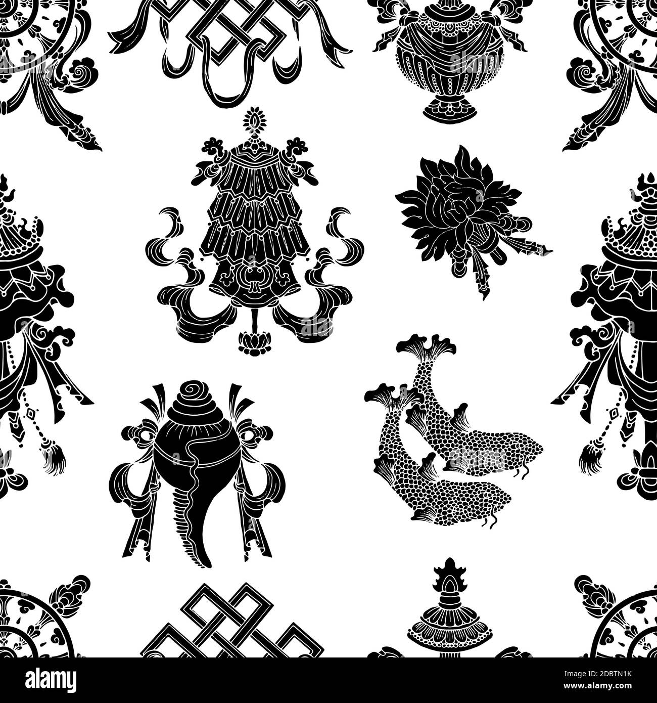 Tibetan buddhist symbols Stock Vector Images - Alamy