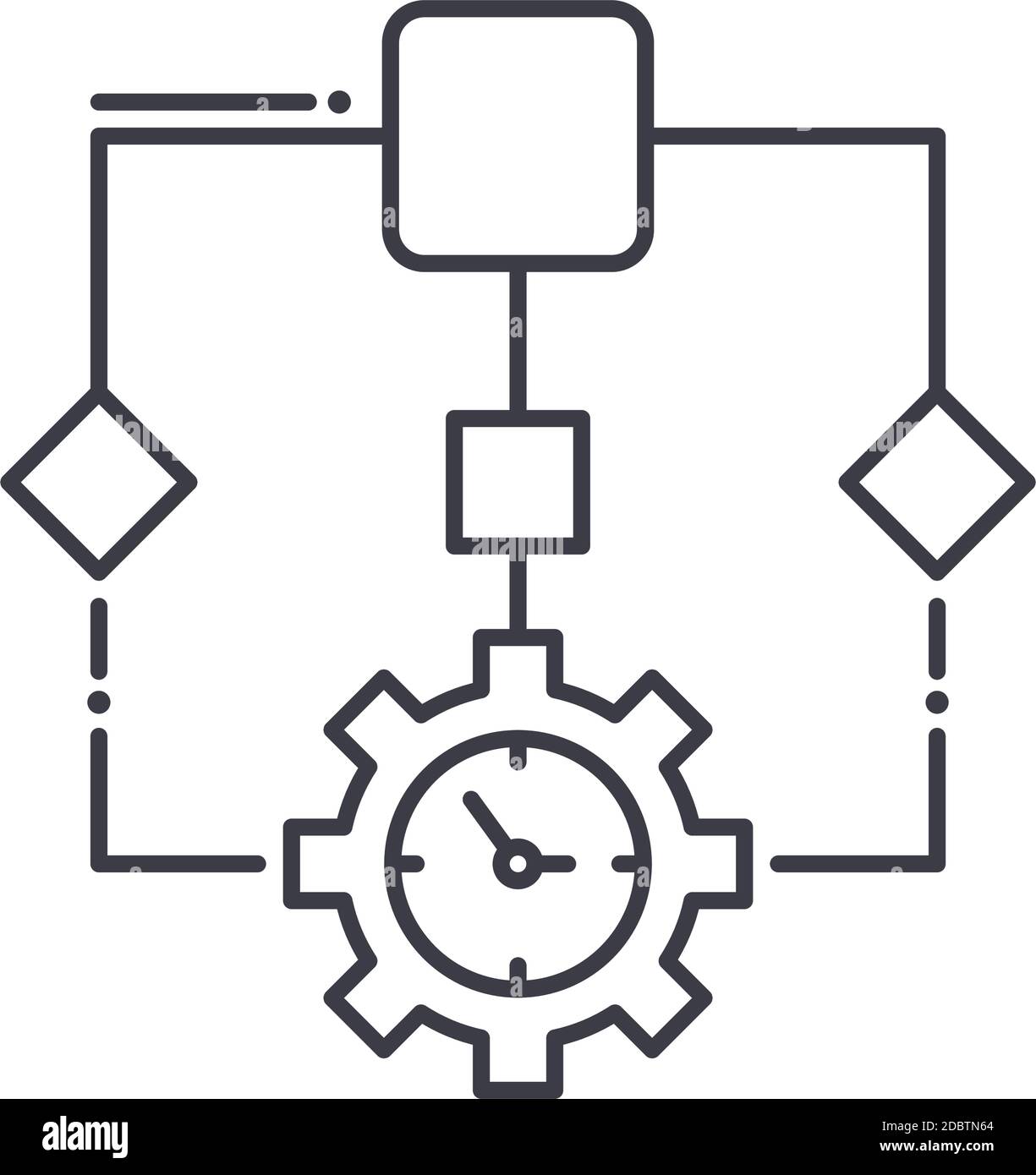 Workflow process icon, linear isolated illustration, thin line vector ...
