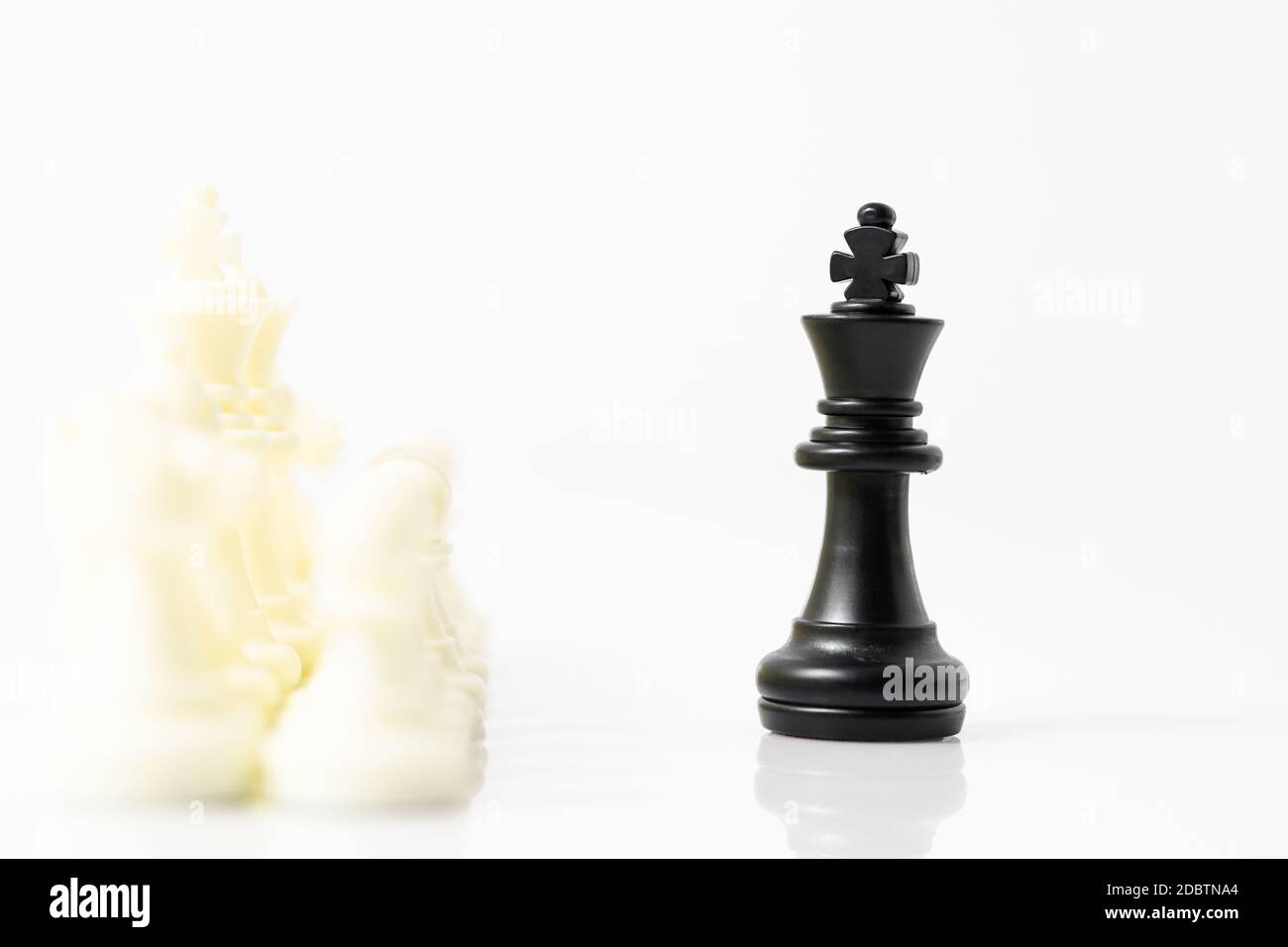 Close up Set of black and white chess pieces on chessboard, Set of ...