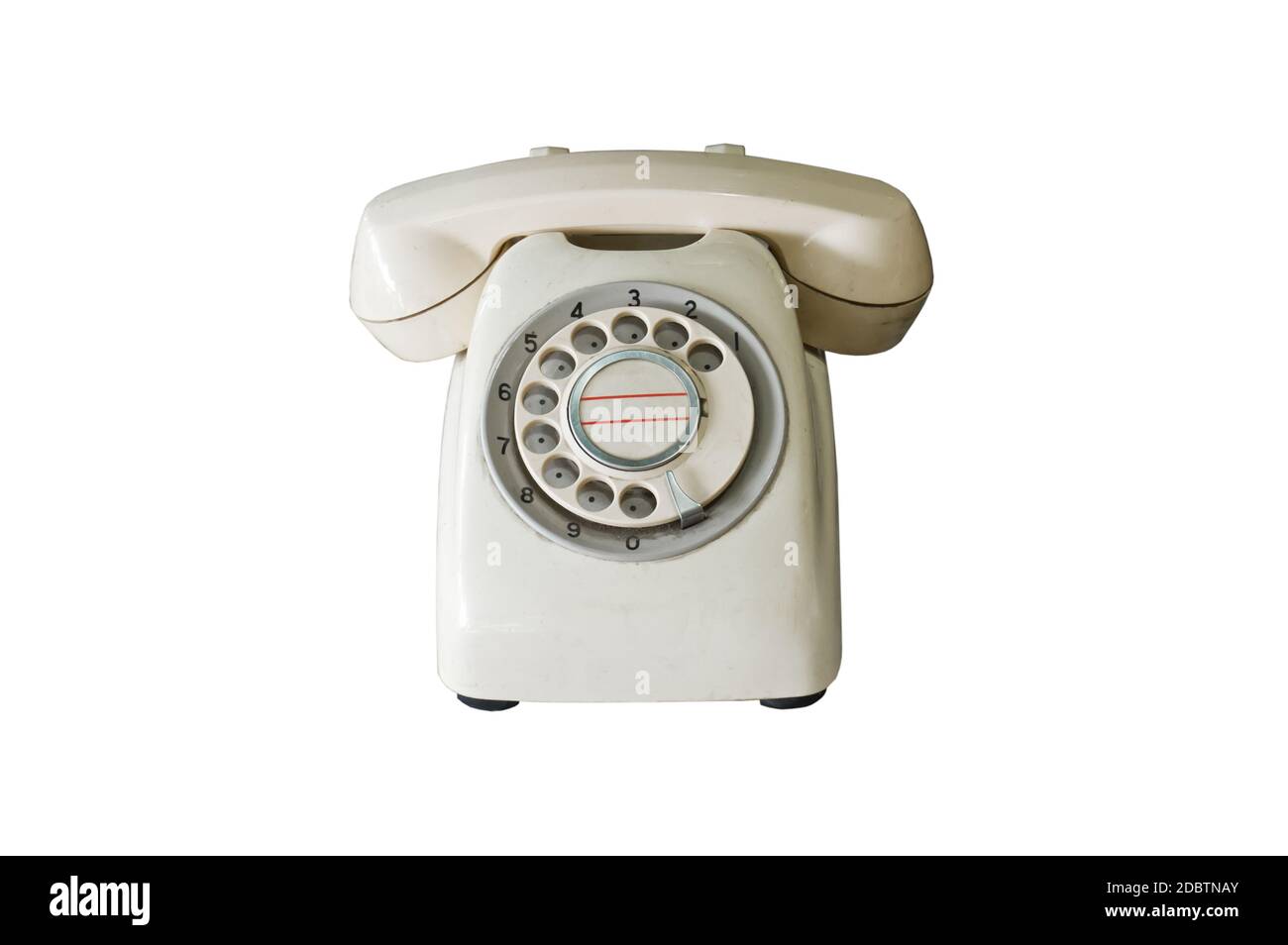 Retro telephone with a disk for number set on white background Stock ...
