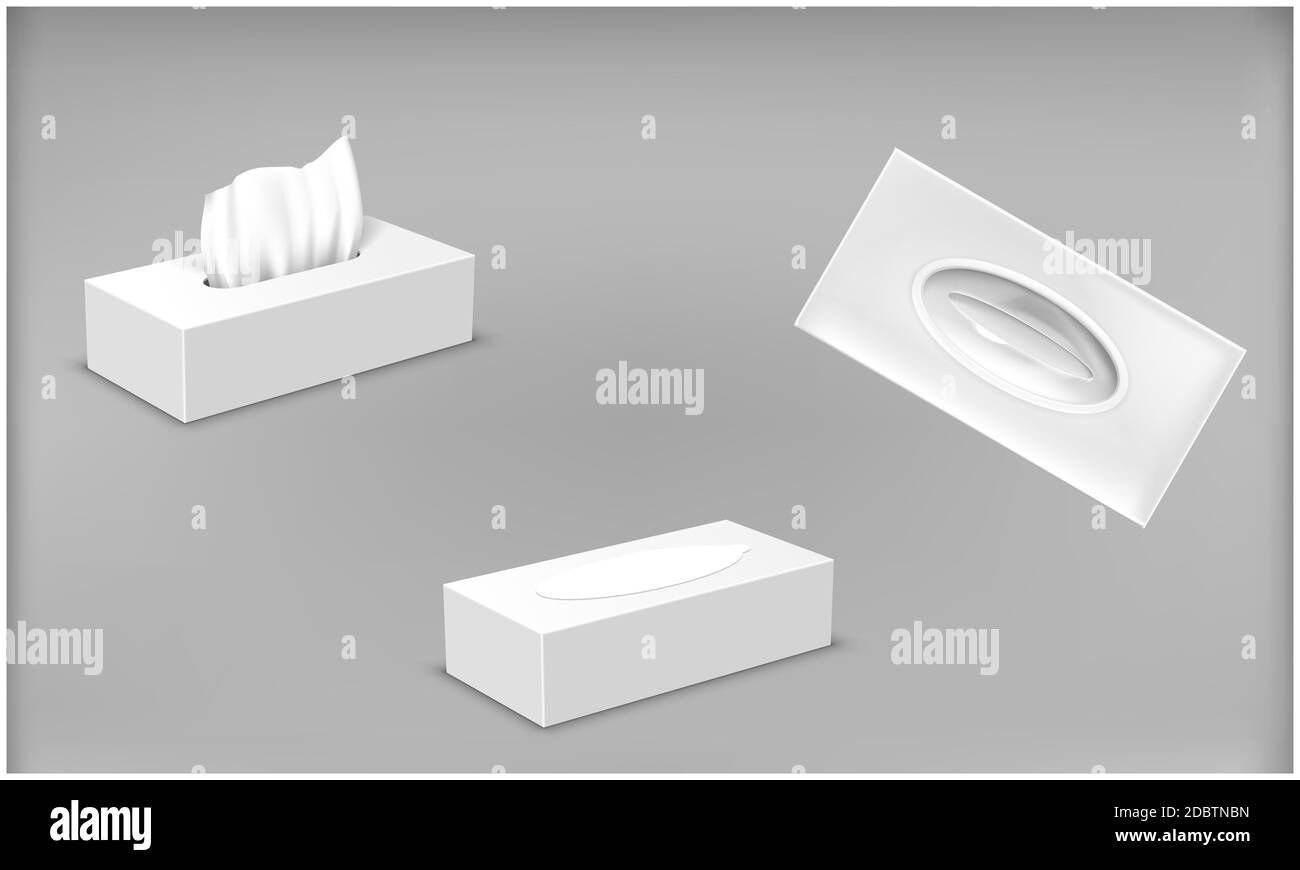 open and closed tissue box process on light backgrounds Stock Photo - Alamy