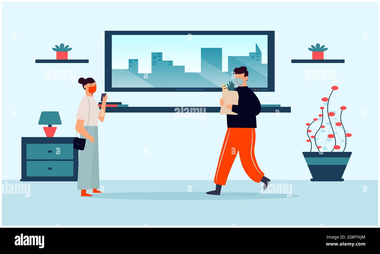 Illustration man carrying data Cut Out Stock Images & Pictures - Alamy