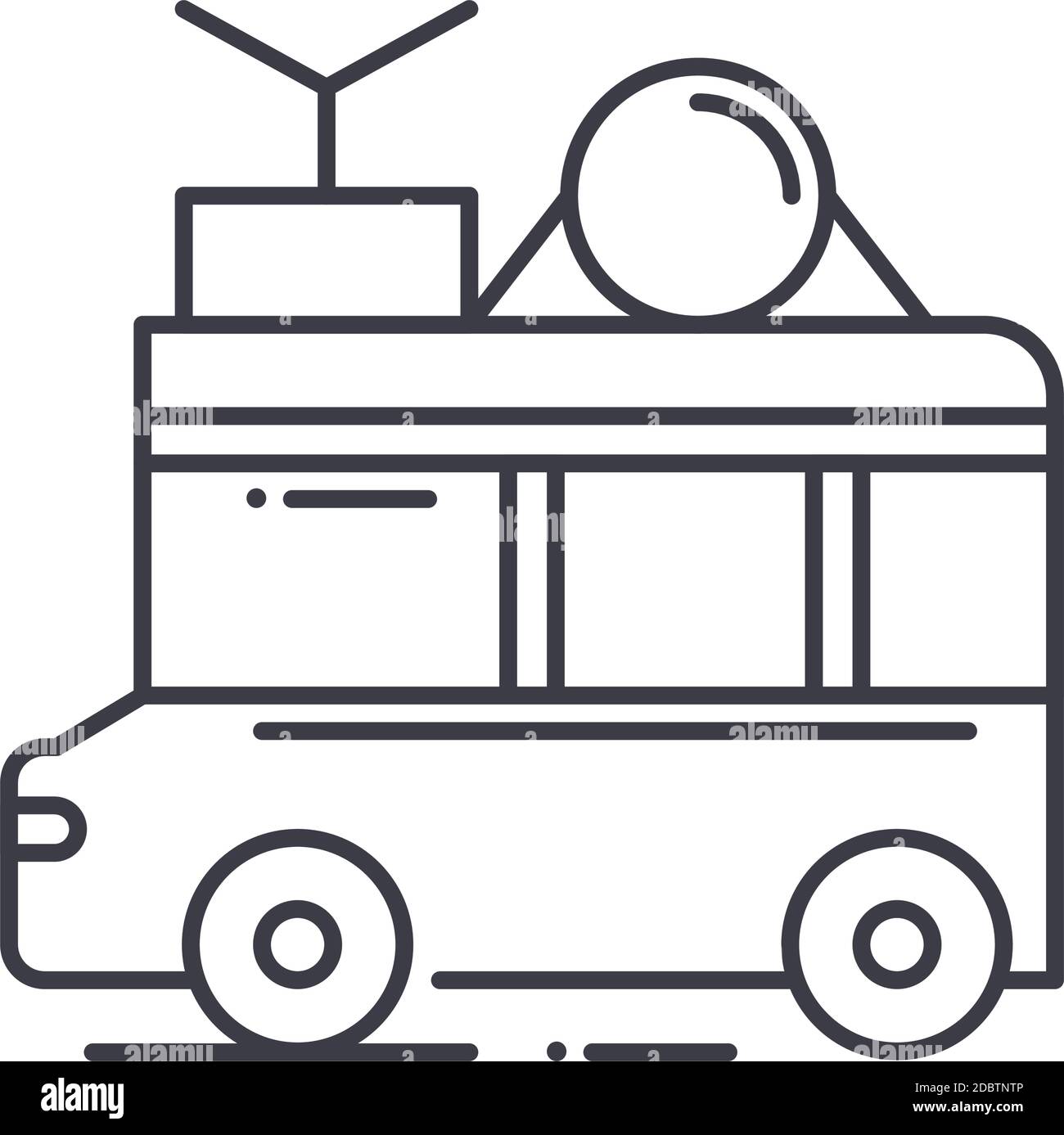 Tour bus icon, linear isolated illustration, thin line vector, web ...