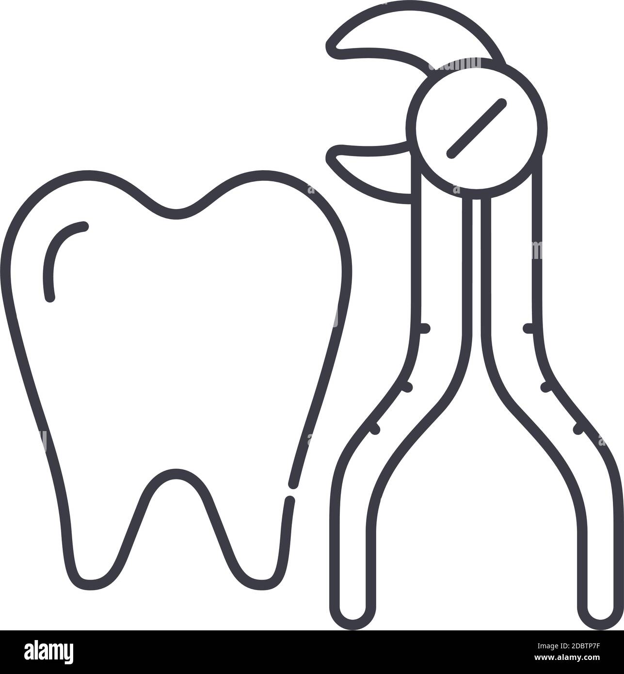 Tooth extraction icon, linear isolated illustration, thin line vector ...