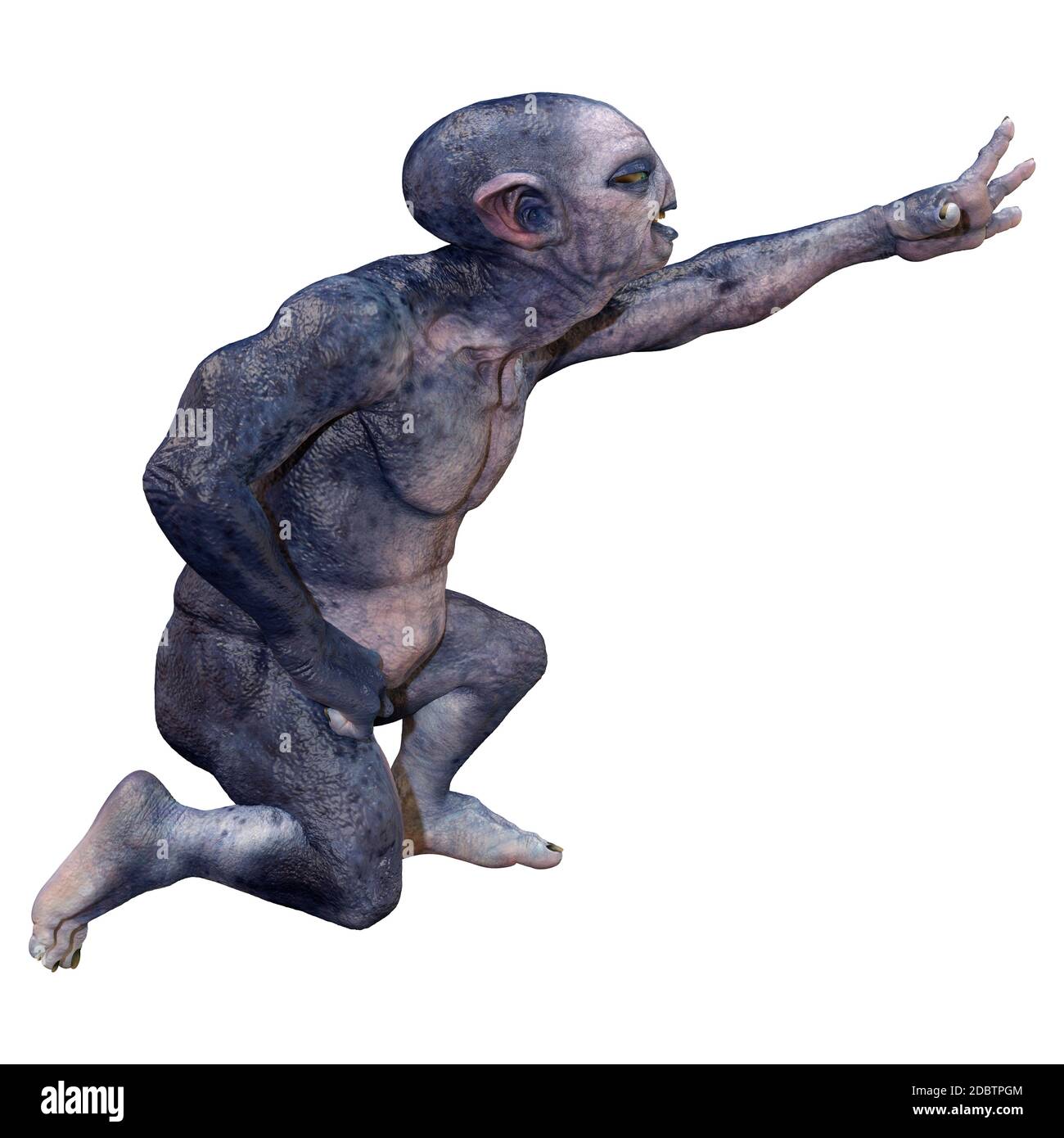 3D rendering of a blue alien isolated on white background Stock Photo ...