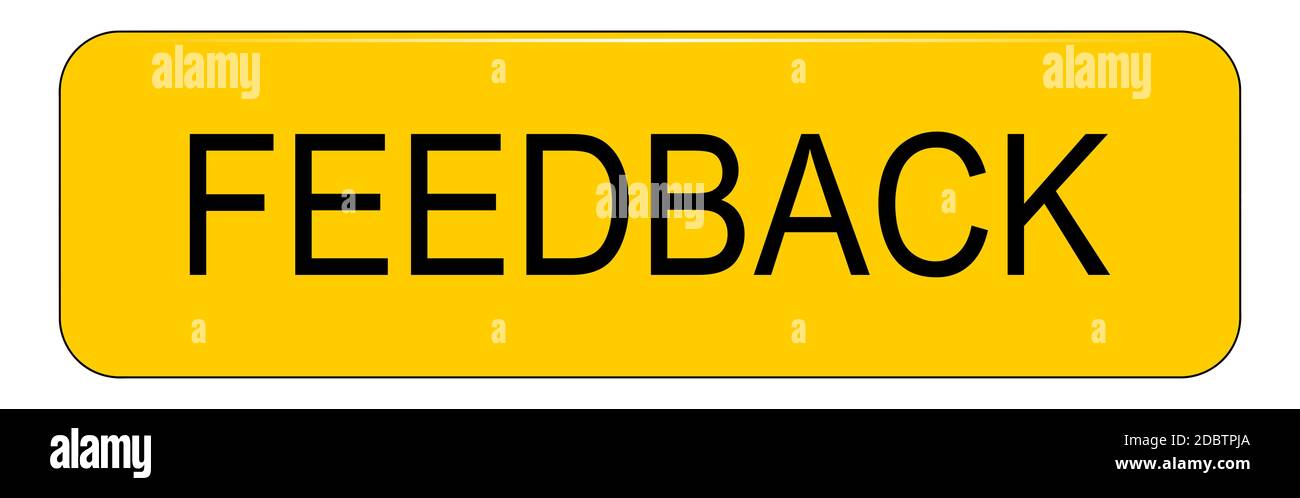 yellow Feedback button on white background - illustration Stock Photo ...