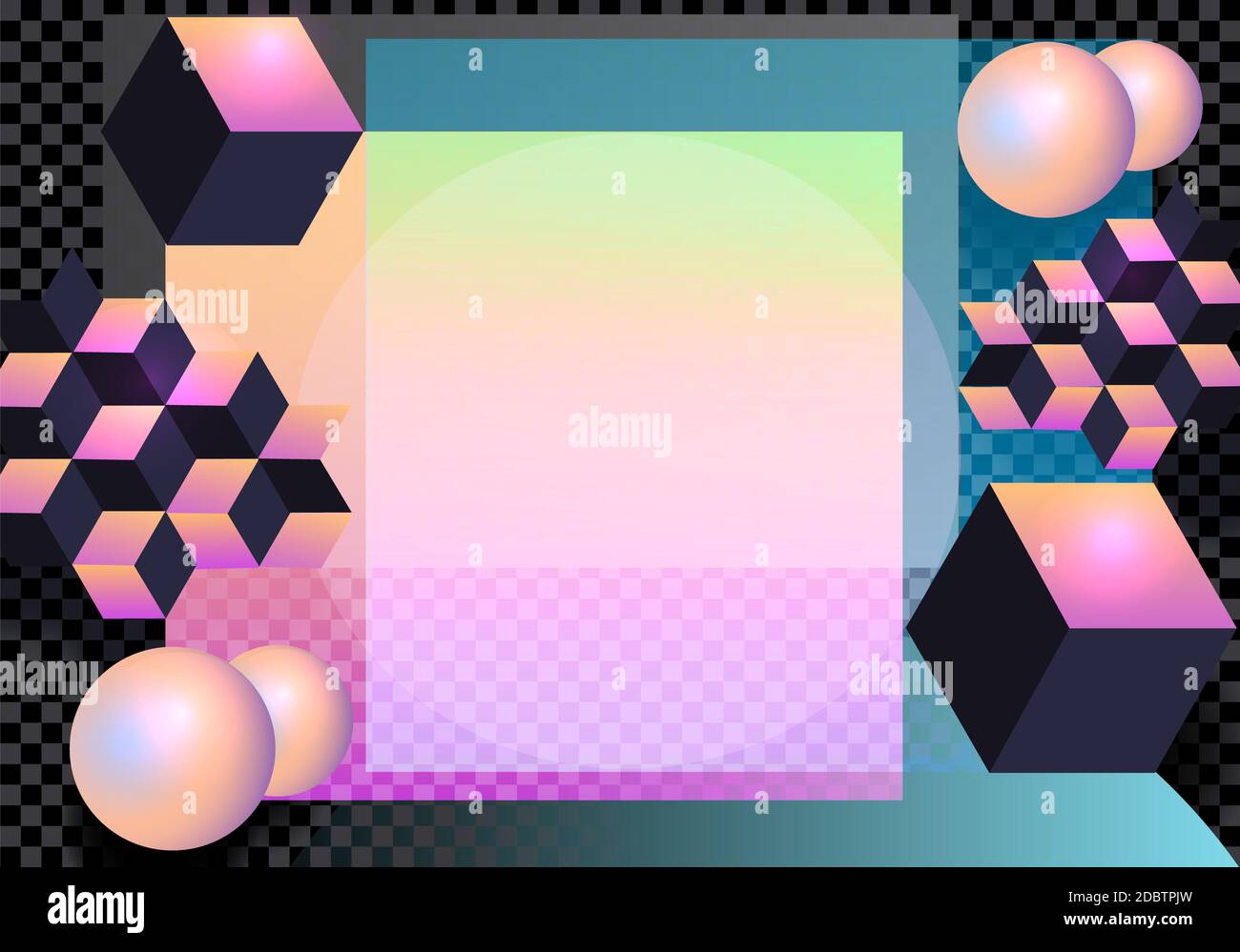 Abstract colorful geometric. 3d shapes composition. Place for ...