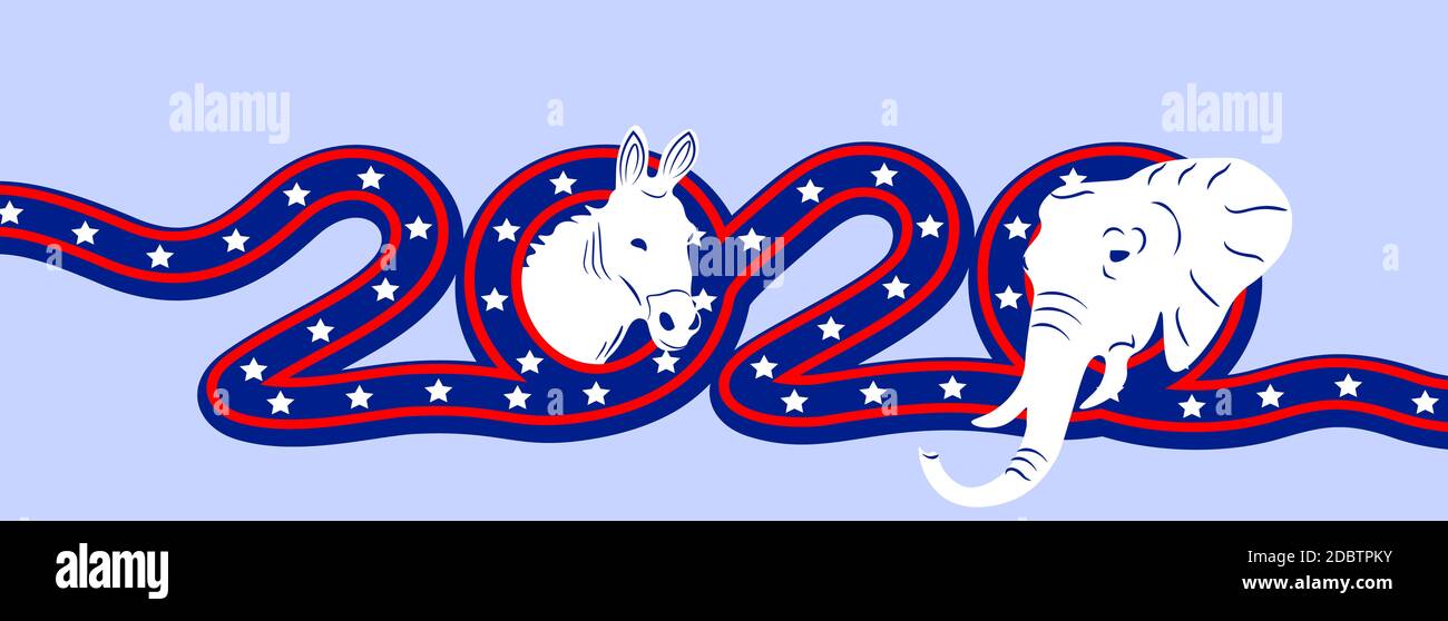 US Presidential Election 2020. Symbol of the Republican and Democratic ...