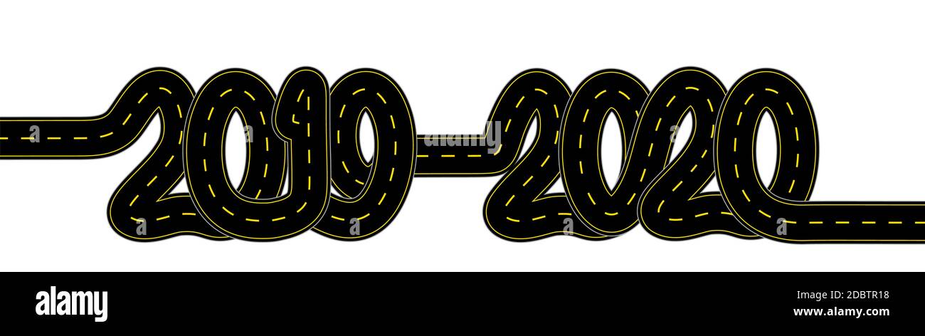 2019-2020 together. Symbolizes the transition to the New Year. The road ...