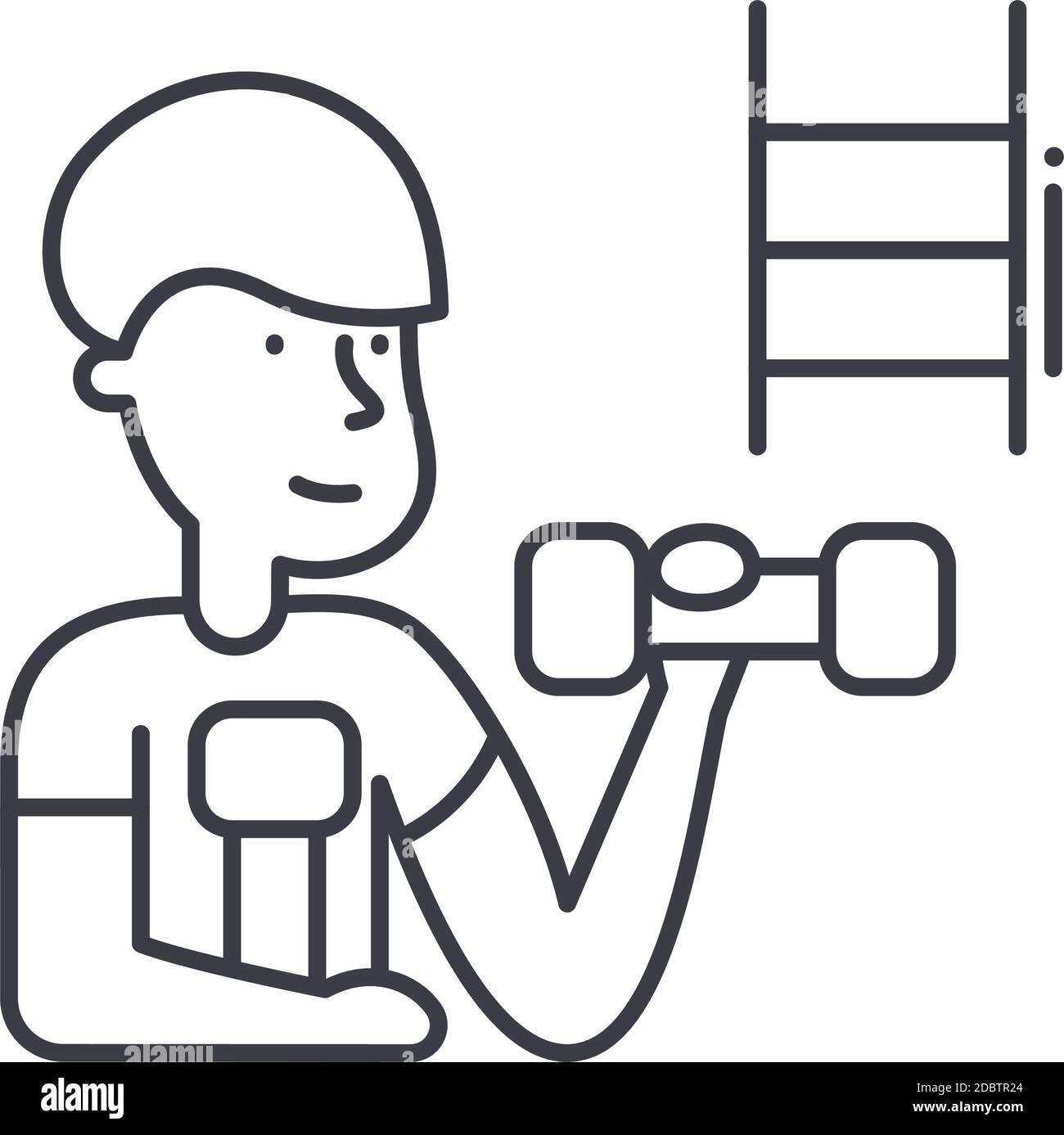 Sport coaching icon, linear isolated illustration, thin line vector ...